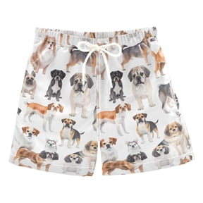 joogoo Boys Swim Trunks Various Cute Dogs Beach Board Shorts Drawstring ...