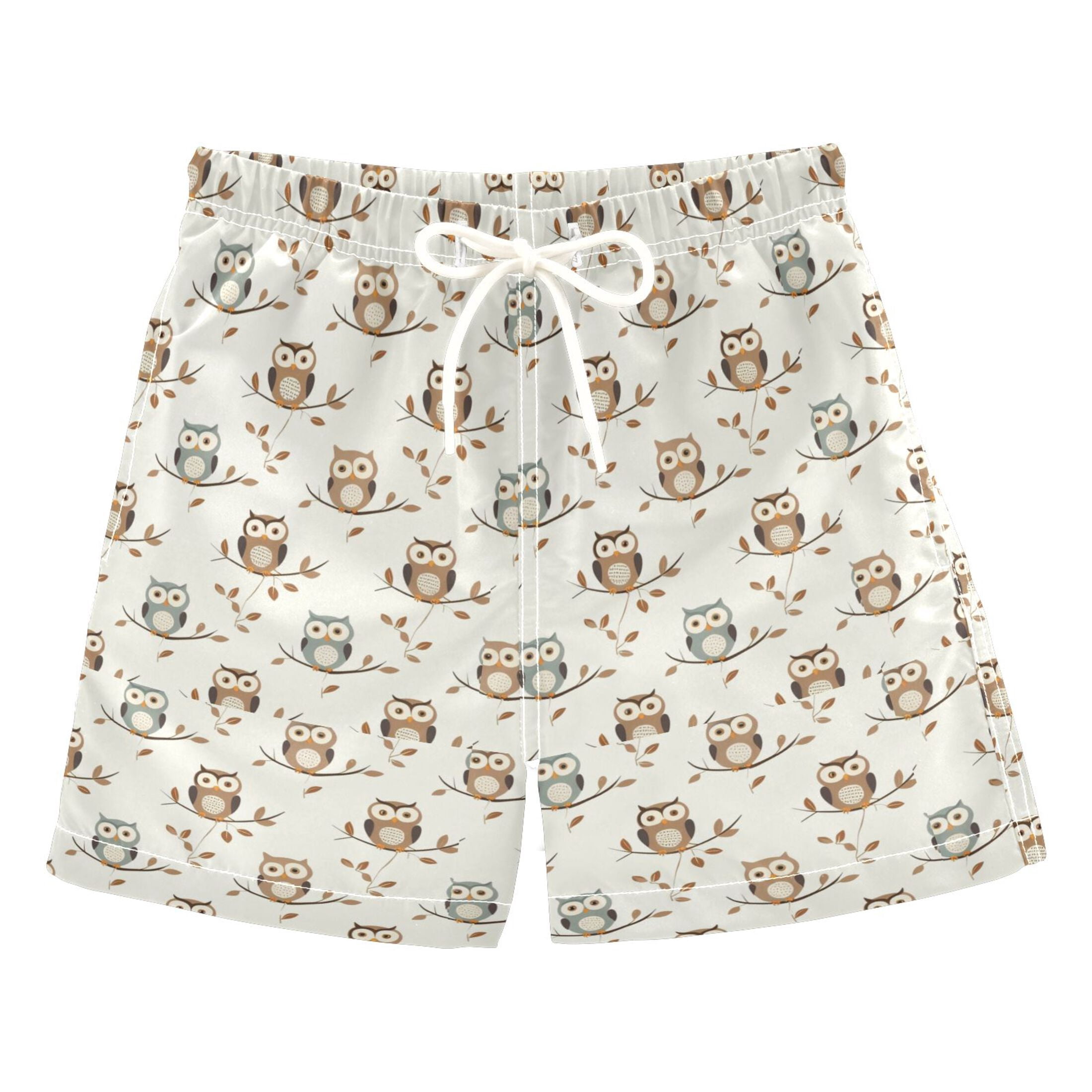 joogoo Boys Swim Trunks Cute Owls Beach Board Shorts Drawstring ...