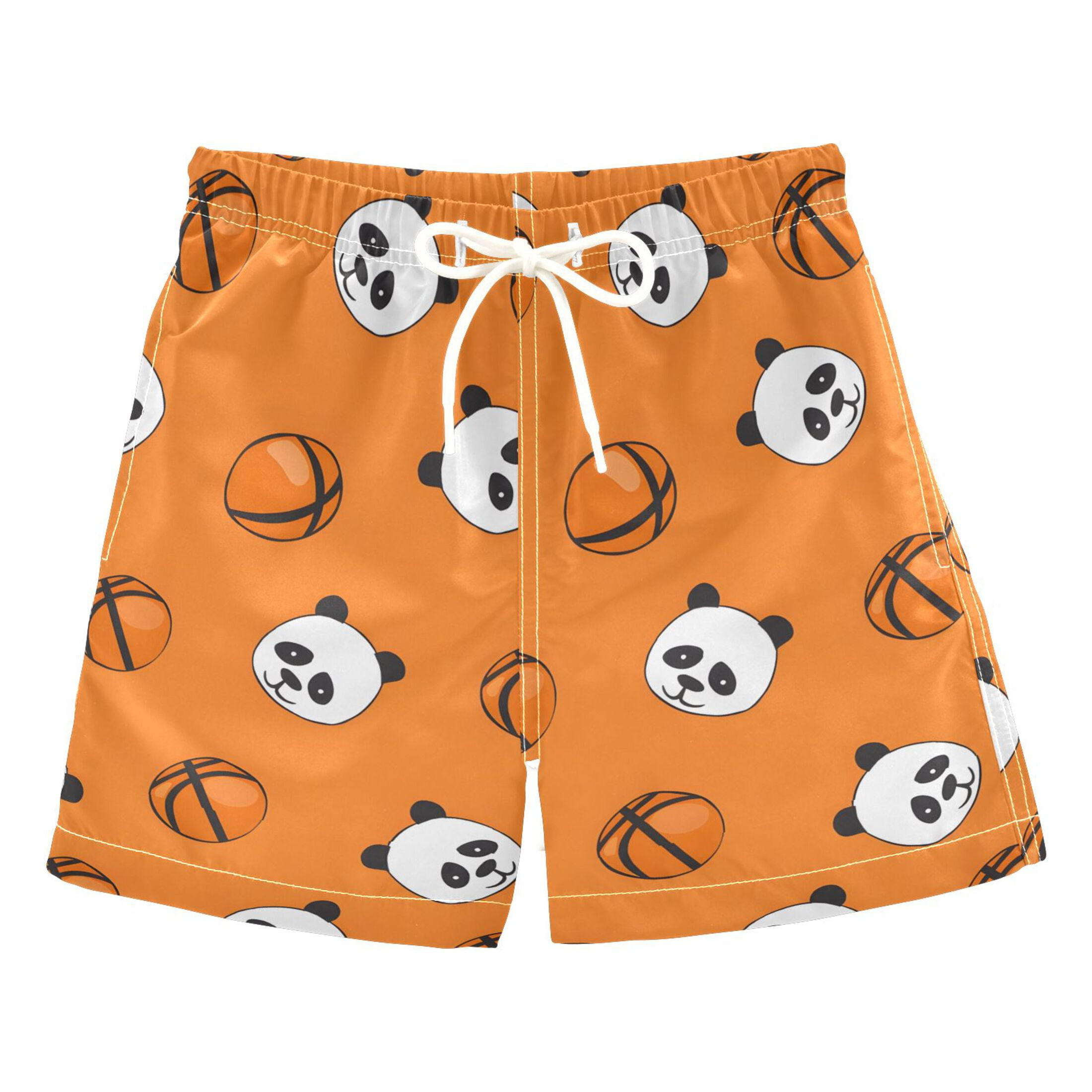 joogoo Boys Swim Trunks Cute Panda and Basketball Beach Board Shorts ...