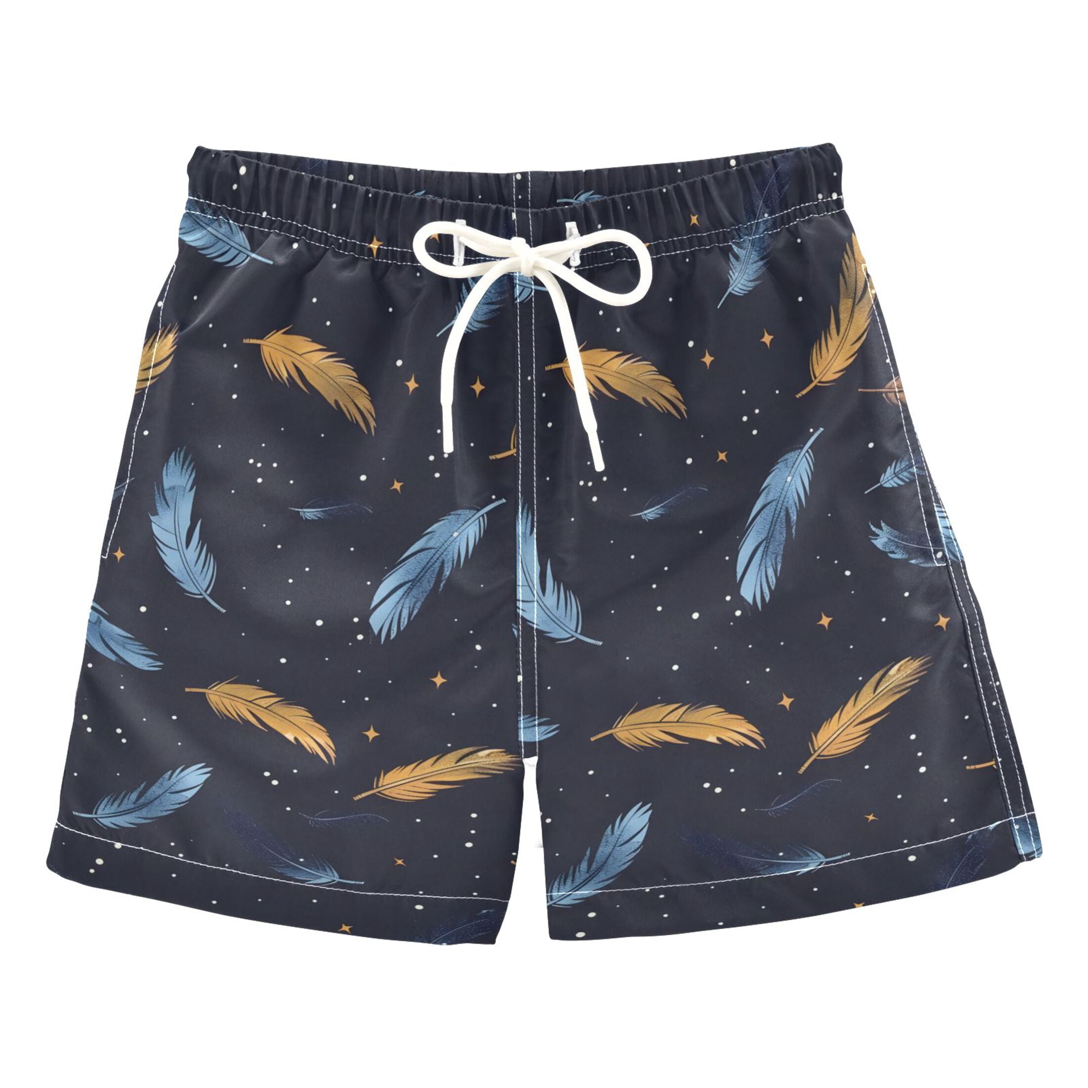joogoo Boys Swim Trunks Falling Feathers Beach Board Shorts Drawstring ...
