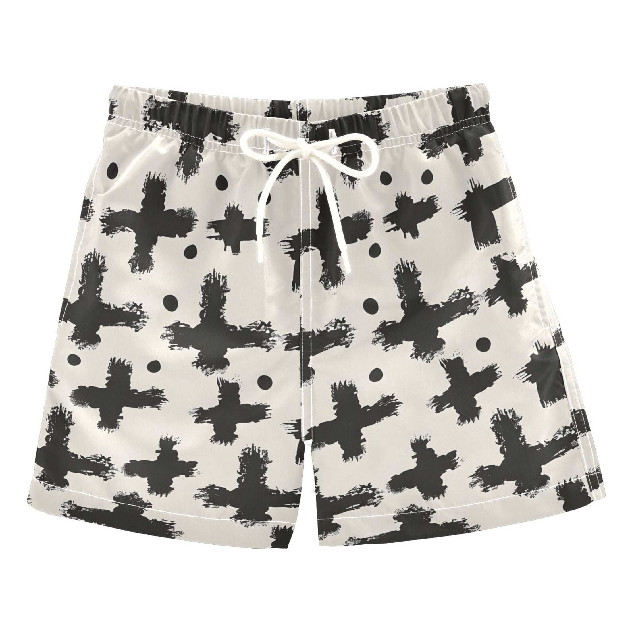 joogoo Boys Swim Trunks Hand Drawn Cross Strokes Beach Board Shorts ...