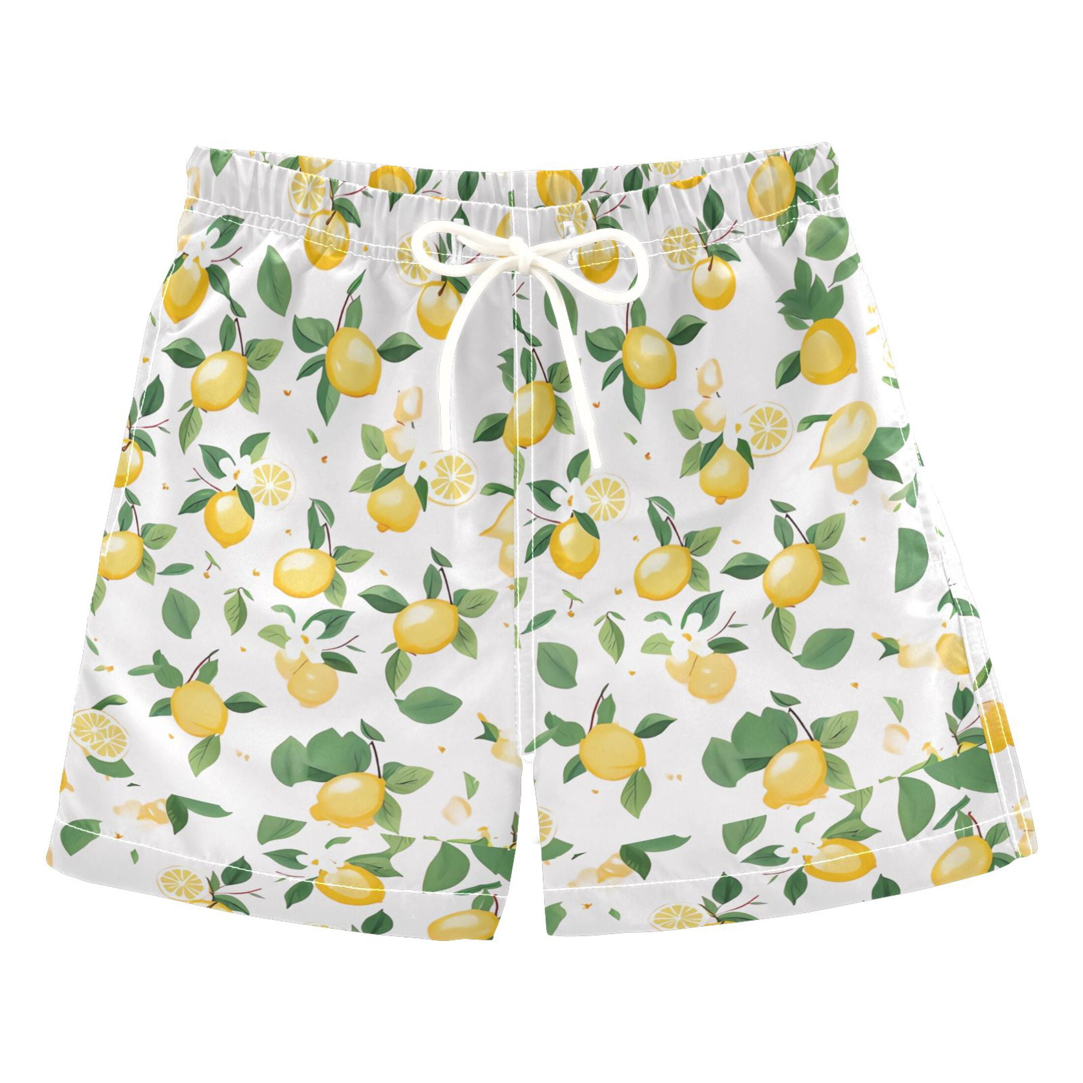 joogoo Boys Swim Trunks Lemon with Leaves Flowers Beach Board Shorts ...