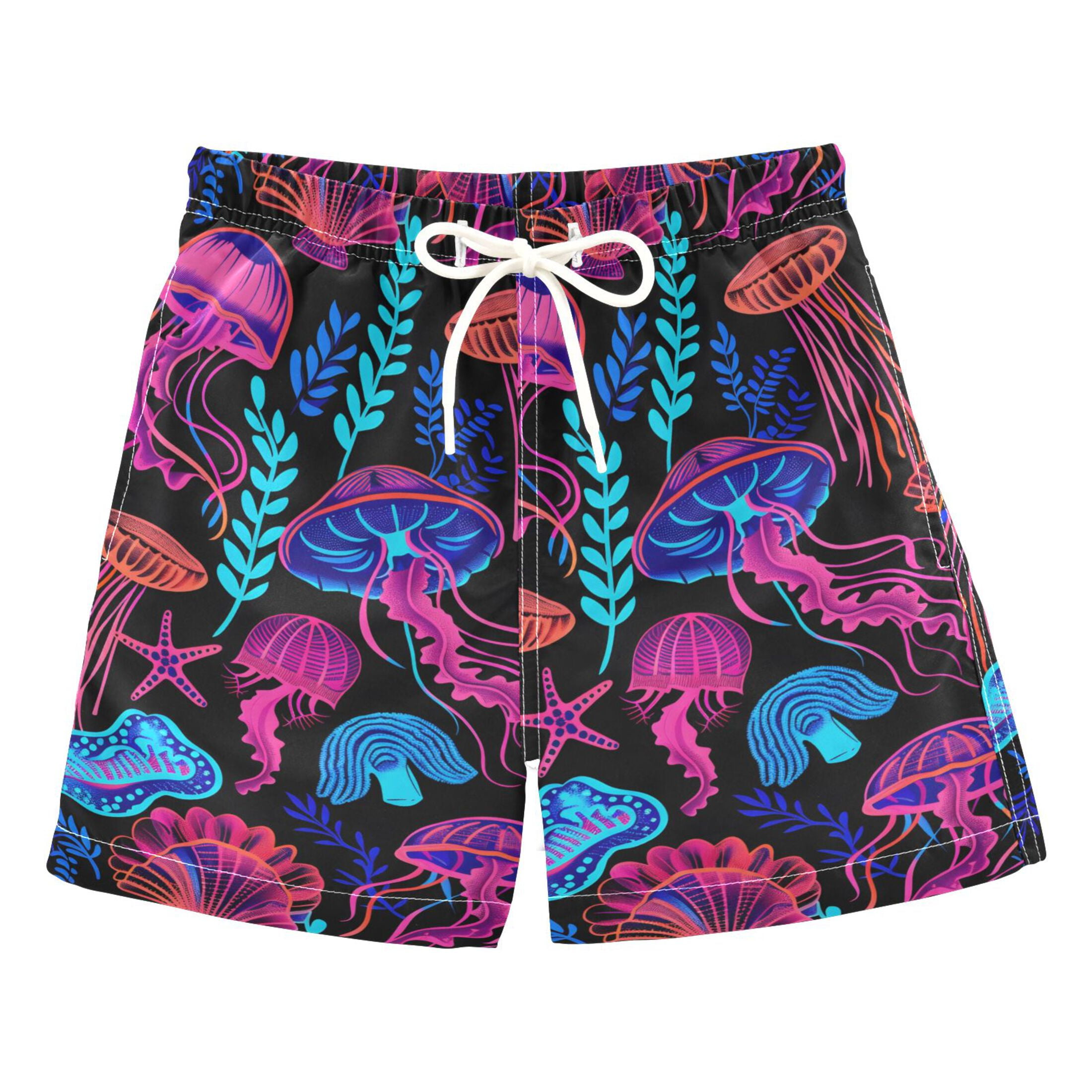 joogoo Boys Swim Trunks Magic Jellyfish Beach Board Shorts Drawstring ...