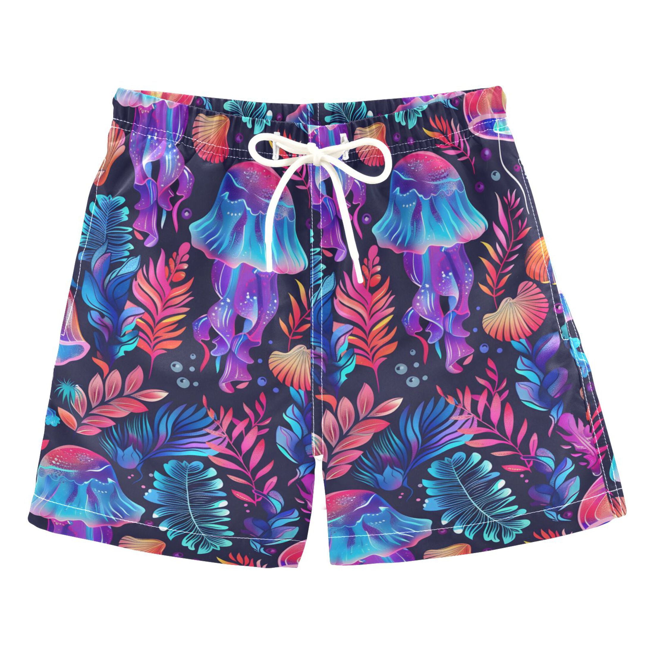 joogoo Boys Swim Trunks Magic Jellyfish and Seaweed Beach Board Shorts ...
