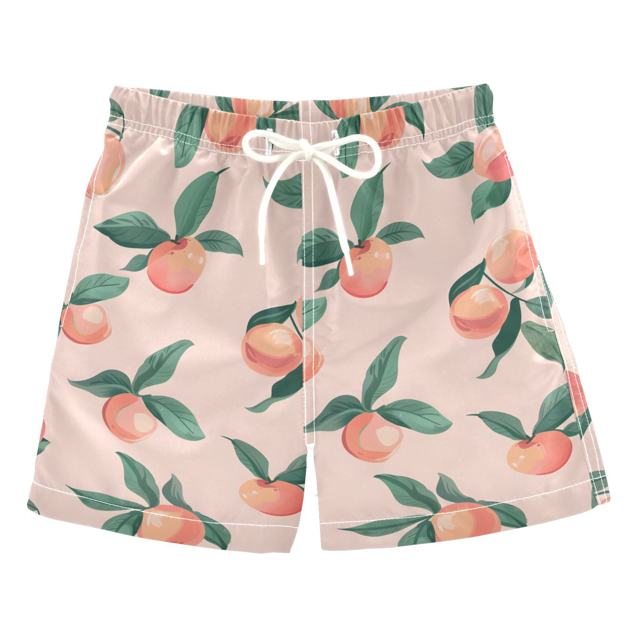 joogoo Boys Swim Trunks Peach Beach Board Shorts Drawstring Swimsuit S ...