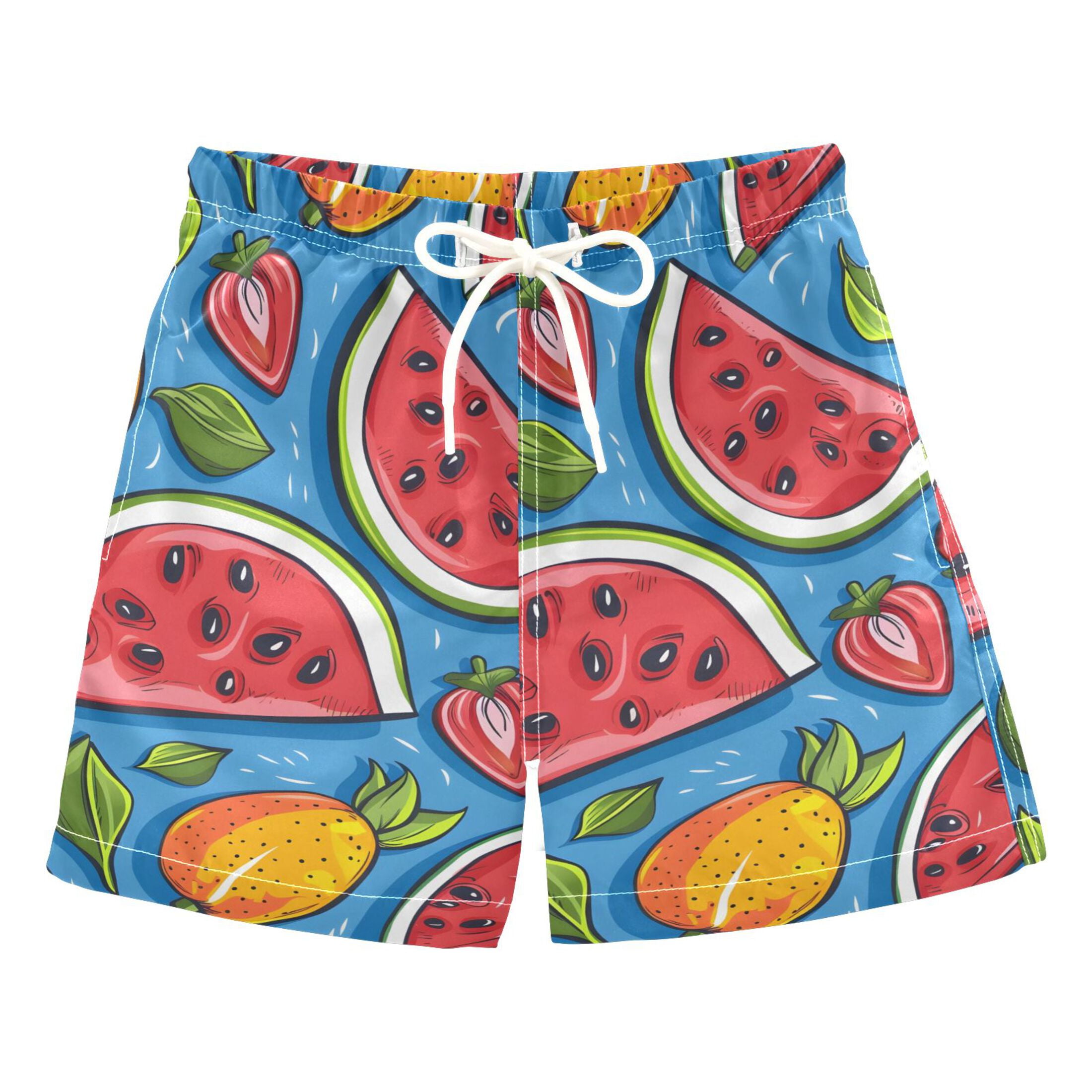 joogoo Boys Swim Trunks Strawberry and Oranges Beach Board Shorts ...