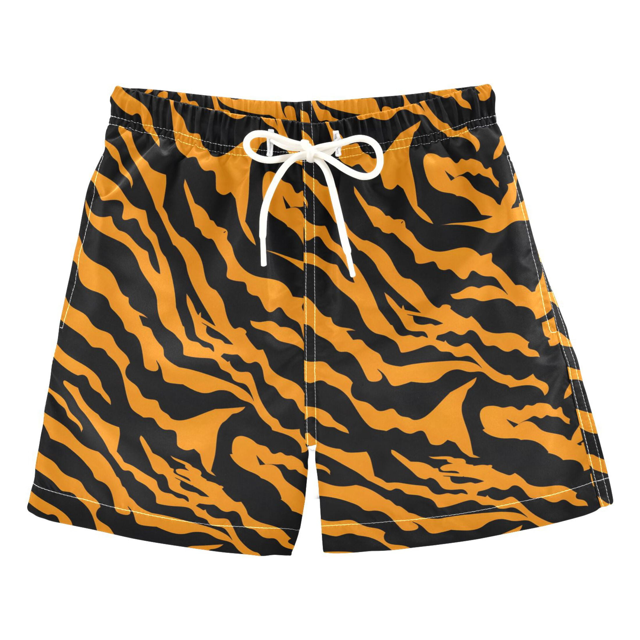 joogoo Boys Swim Trunks Tiger Print Background Beach Board Shorts ...