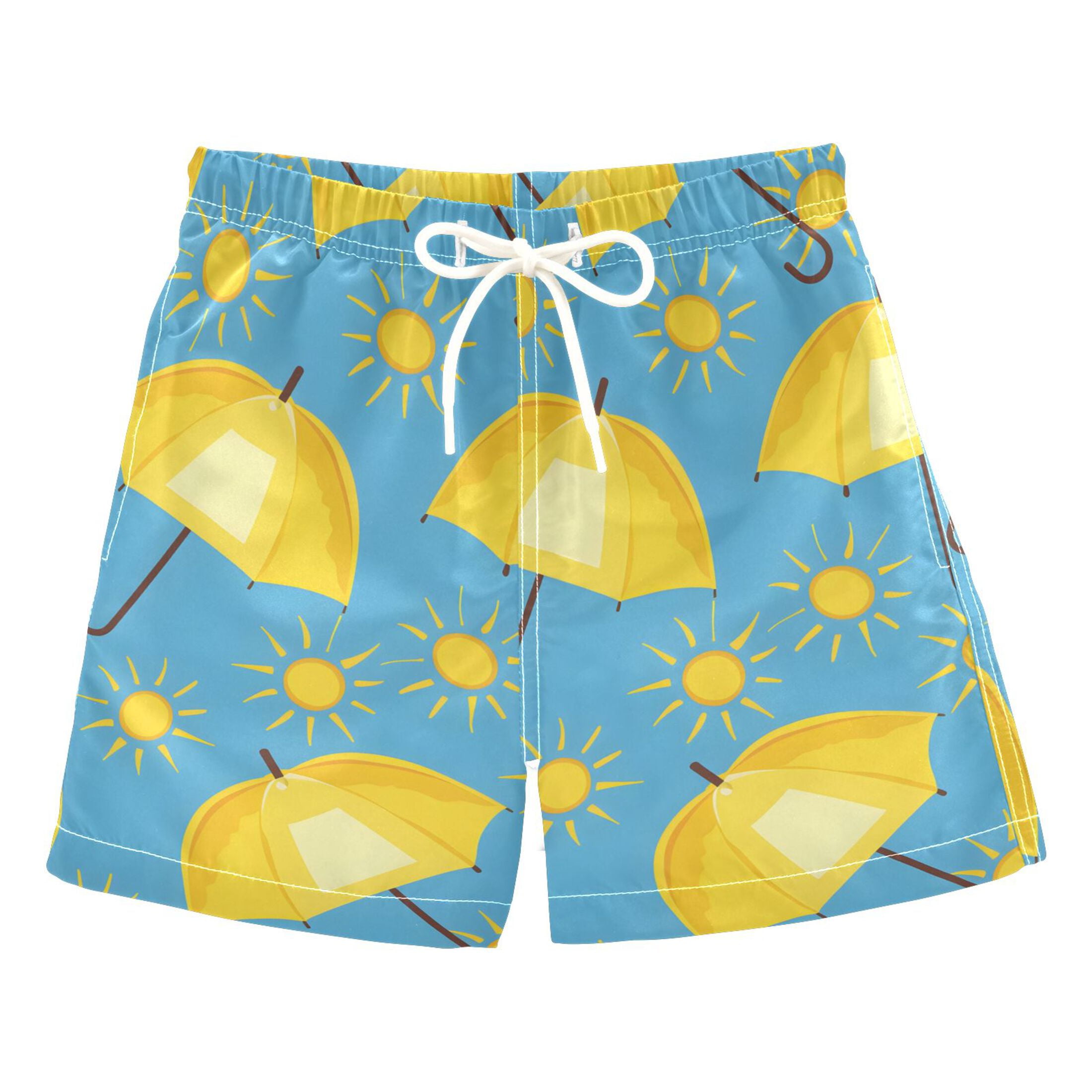 joogoo Boys Swim Trunks Umbrella and Sun Beach Board Shorts Drawstring ...