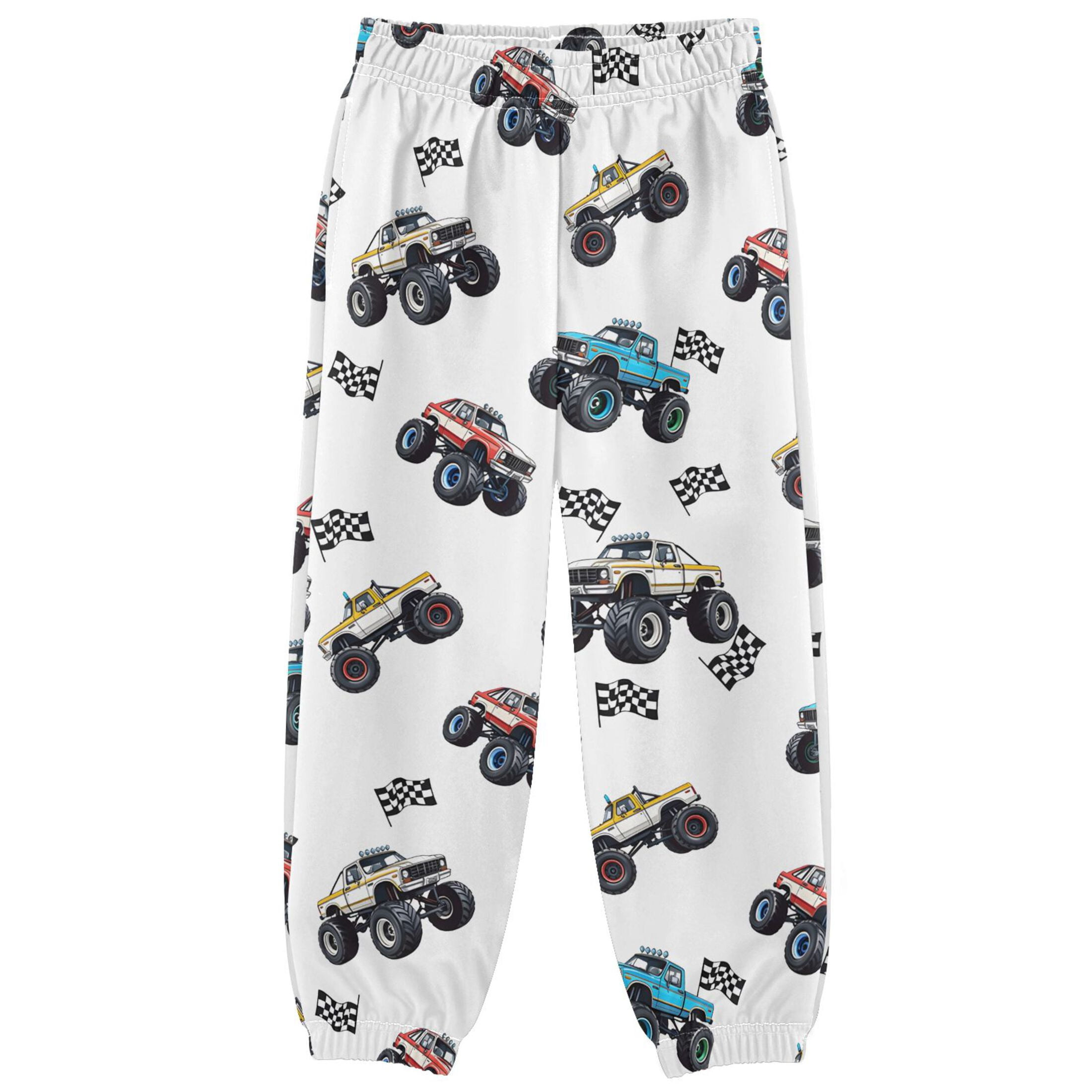 joogoo Car Trucks Cartoon Checkered Flag Boys' Sweatpants Jogger Pants ...