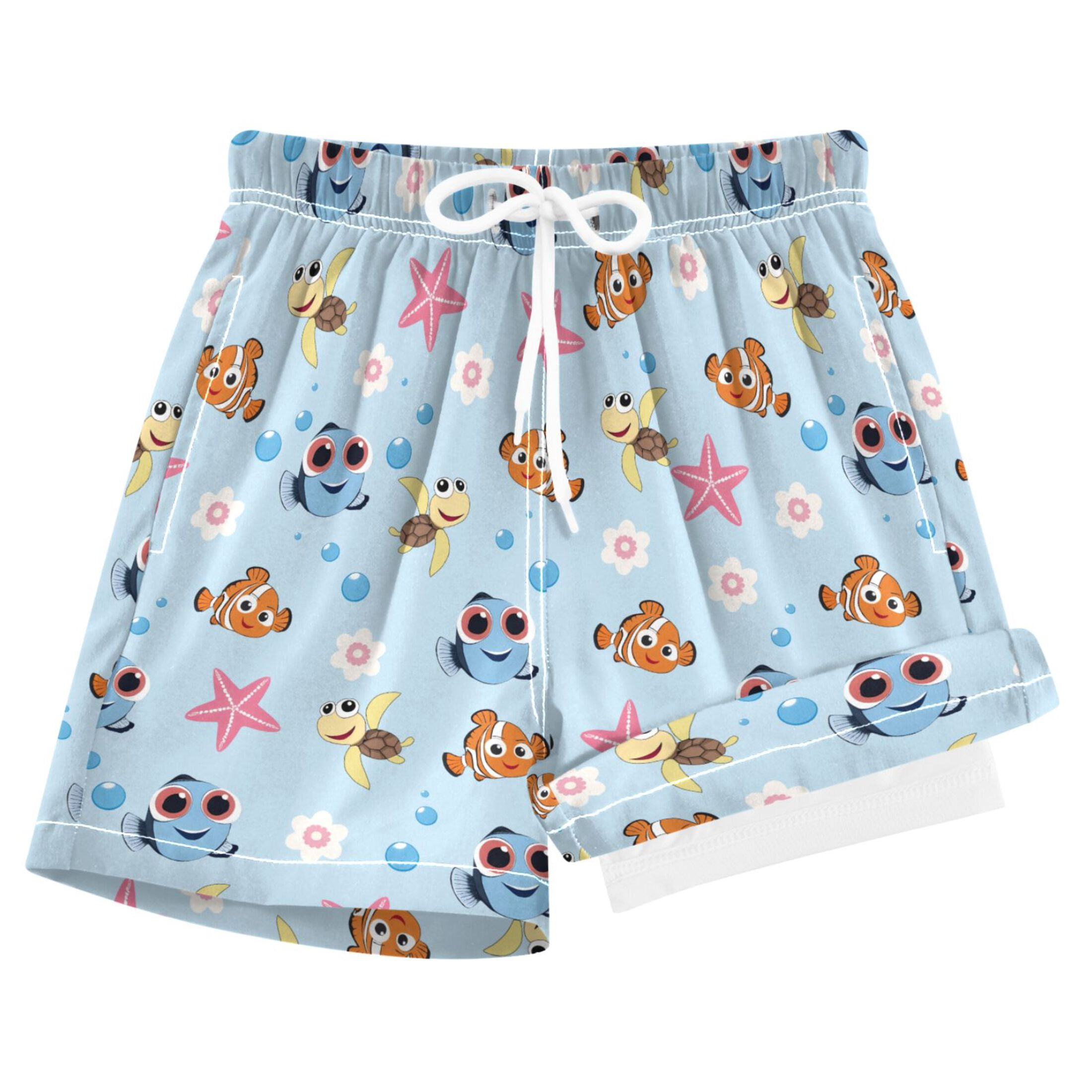 joogoo Cartoon Clownfish Starfish Boys Swim Trunks Beach Swimsuit ...