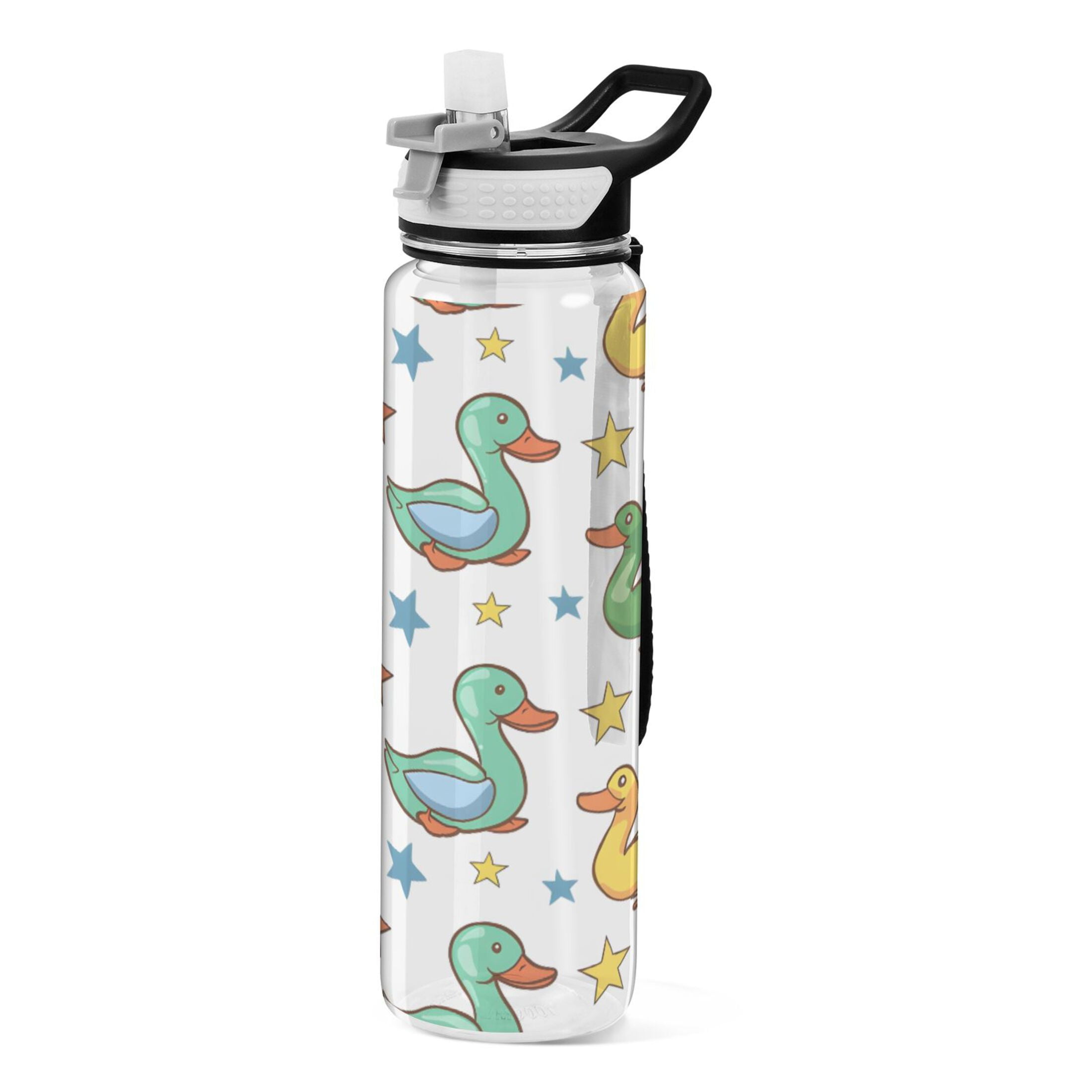 joogoo Cartoon Duck and Star Water Bottles with Straw Tritan Leakproof ...