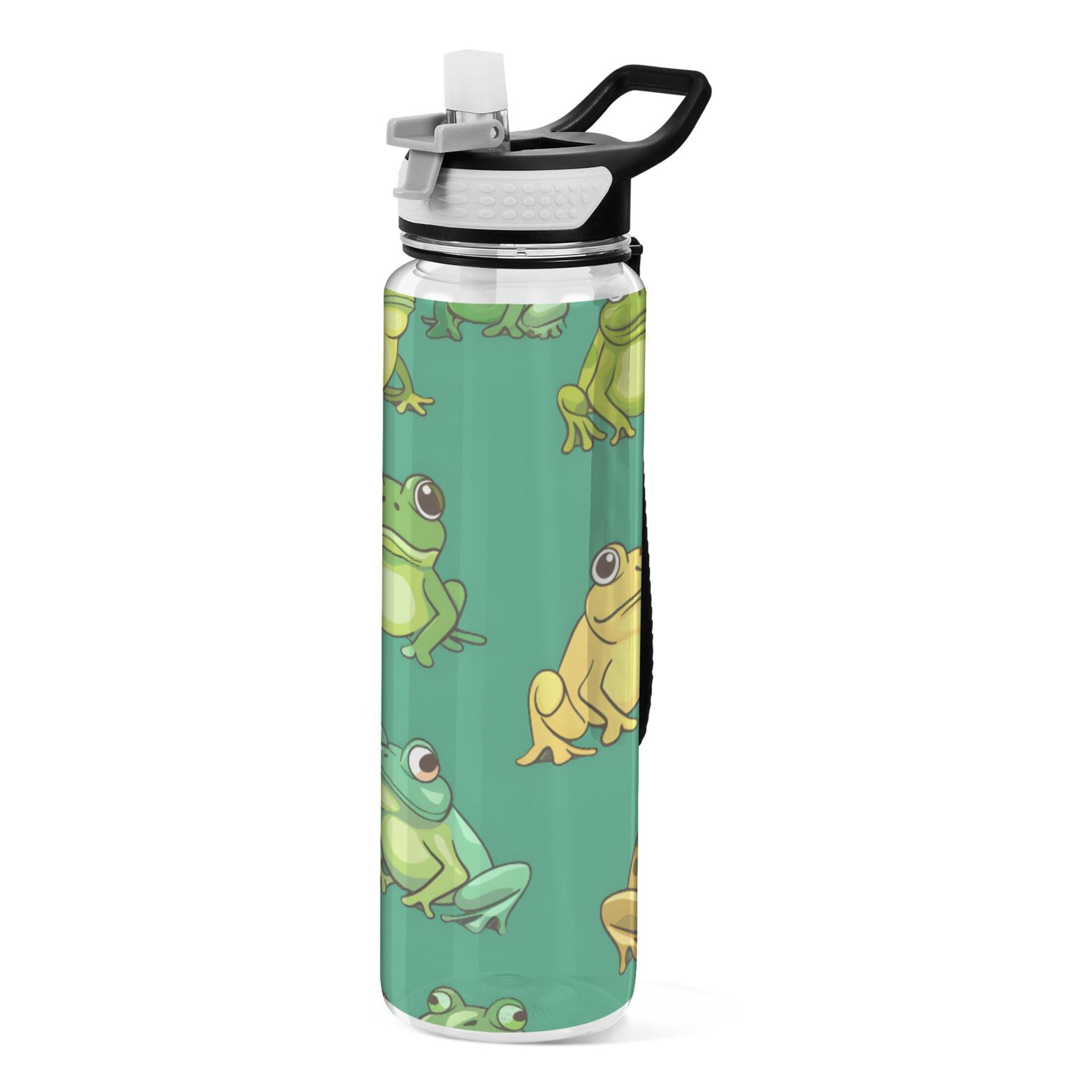joogoo Cartoon Frog Water Bottles with Straw Tritan Leakproof Sports ...
