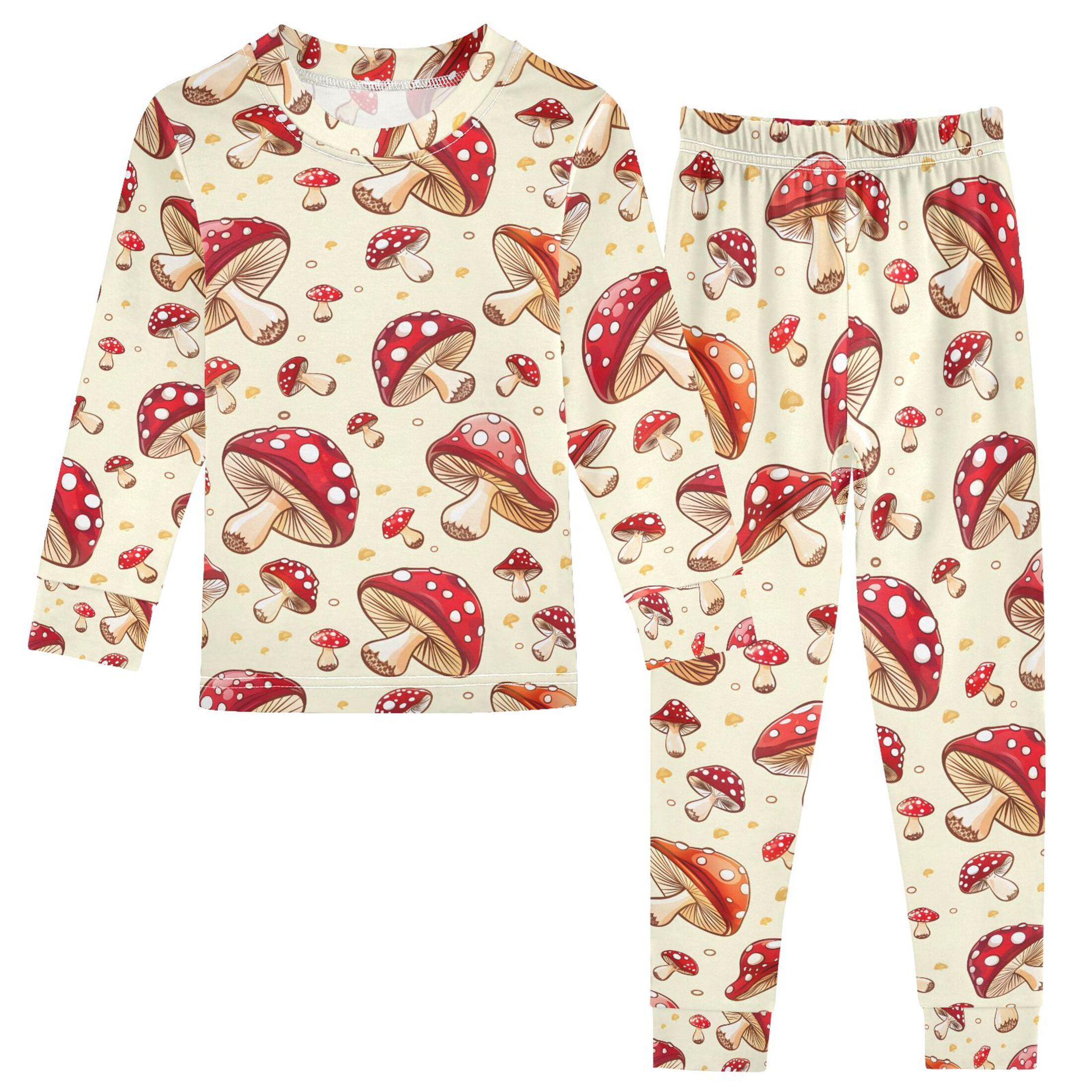 joogoo Cartoon Mushrooms 2 Piece Long Sleeve Tee and Pants Cotton ...
