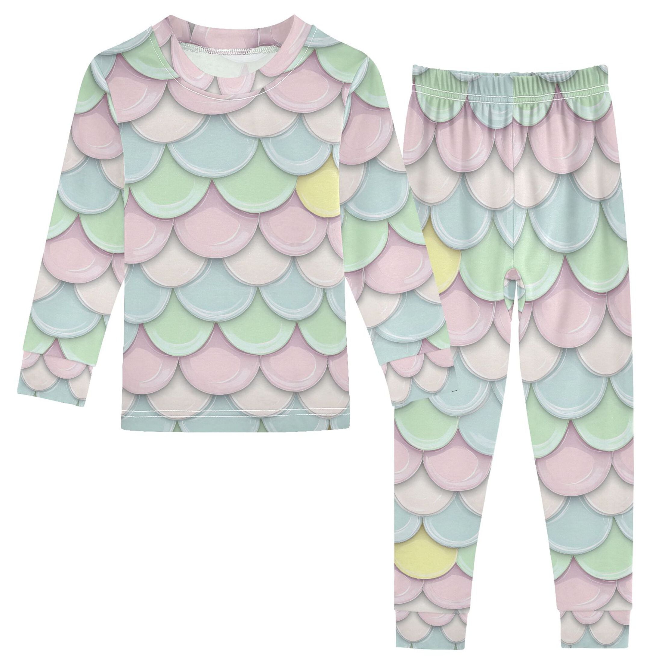 joogoo Cartoon Scale Pattern 2 Piece Long Sleeve Tee and Pants Cotton ...
