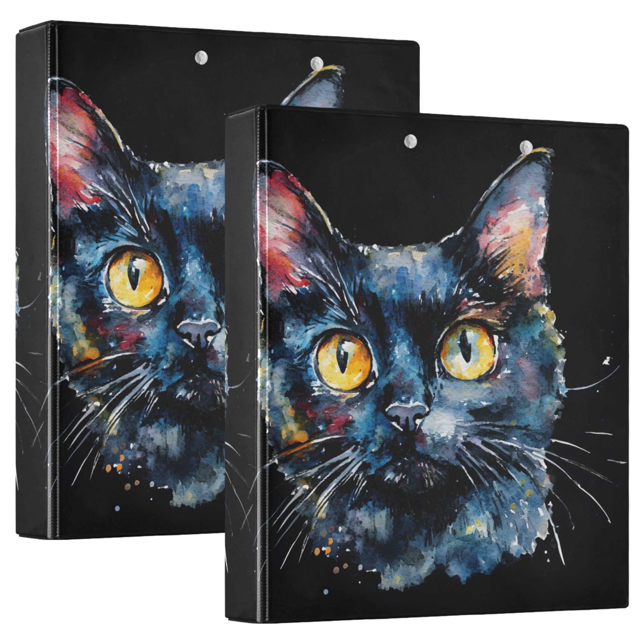 joogoo Cat Art Print Hardcover 3 Ring Binder 1.5" Round Rings Interior ...