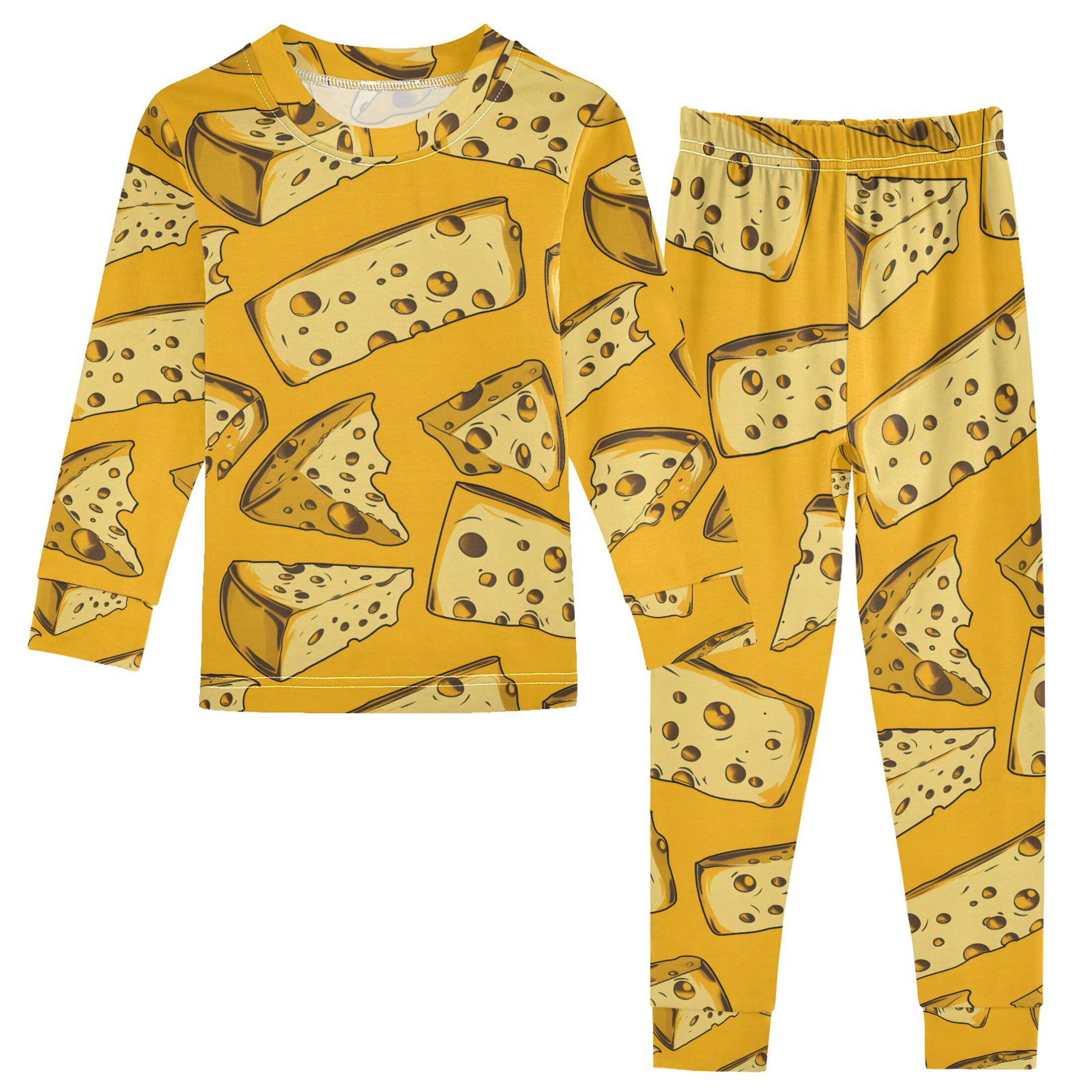 joogoo Cheese 2 Piece Long Sleeve Tee and Pants Cotton Pajama Set 4T ...