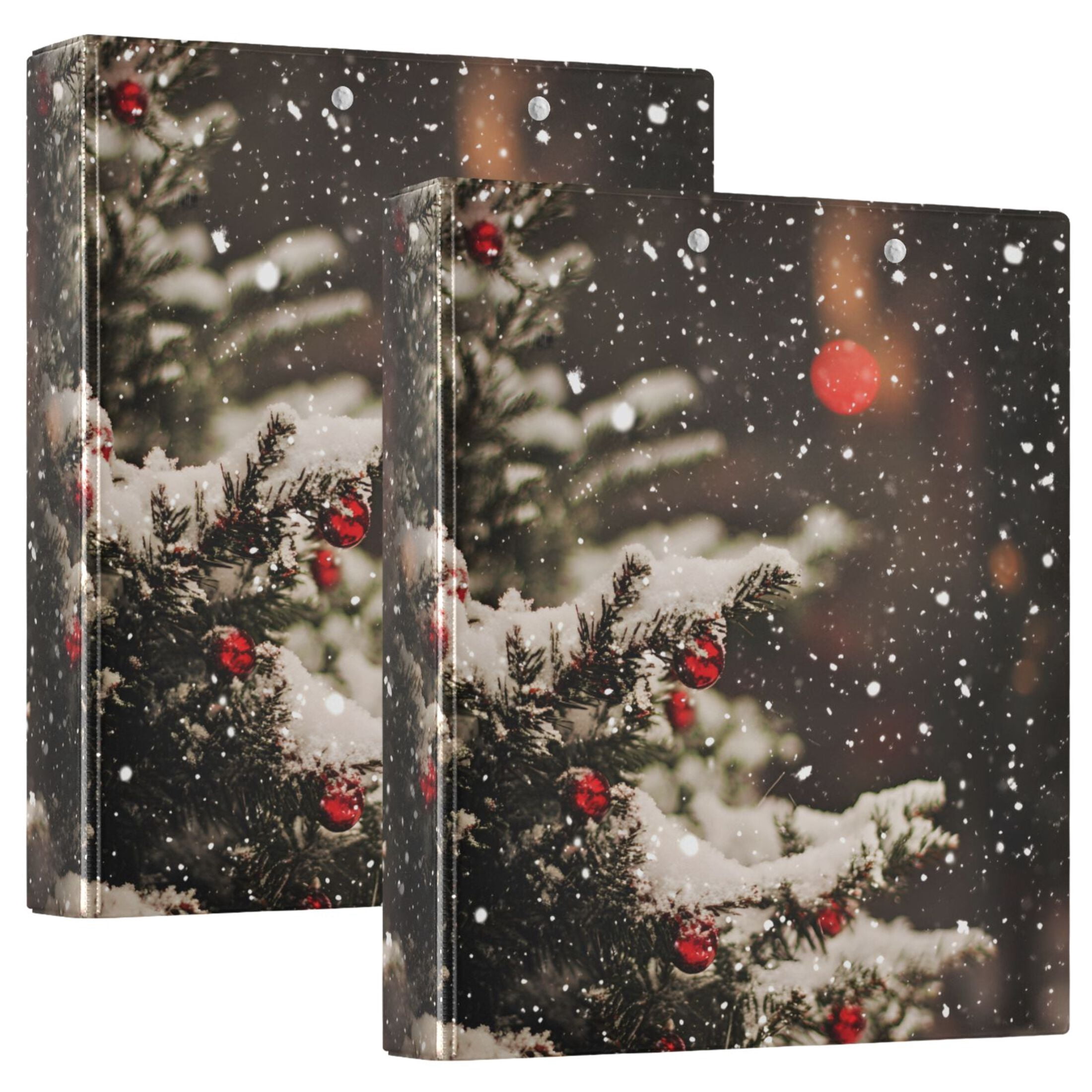 joogoo Christmas Snow Hardcover 3 Ring Binder 1.5" Round Rings Interior ...