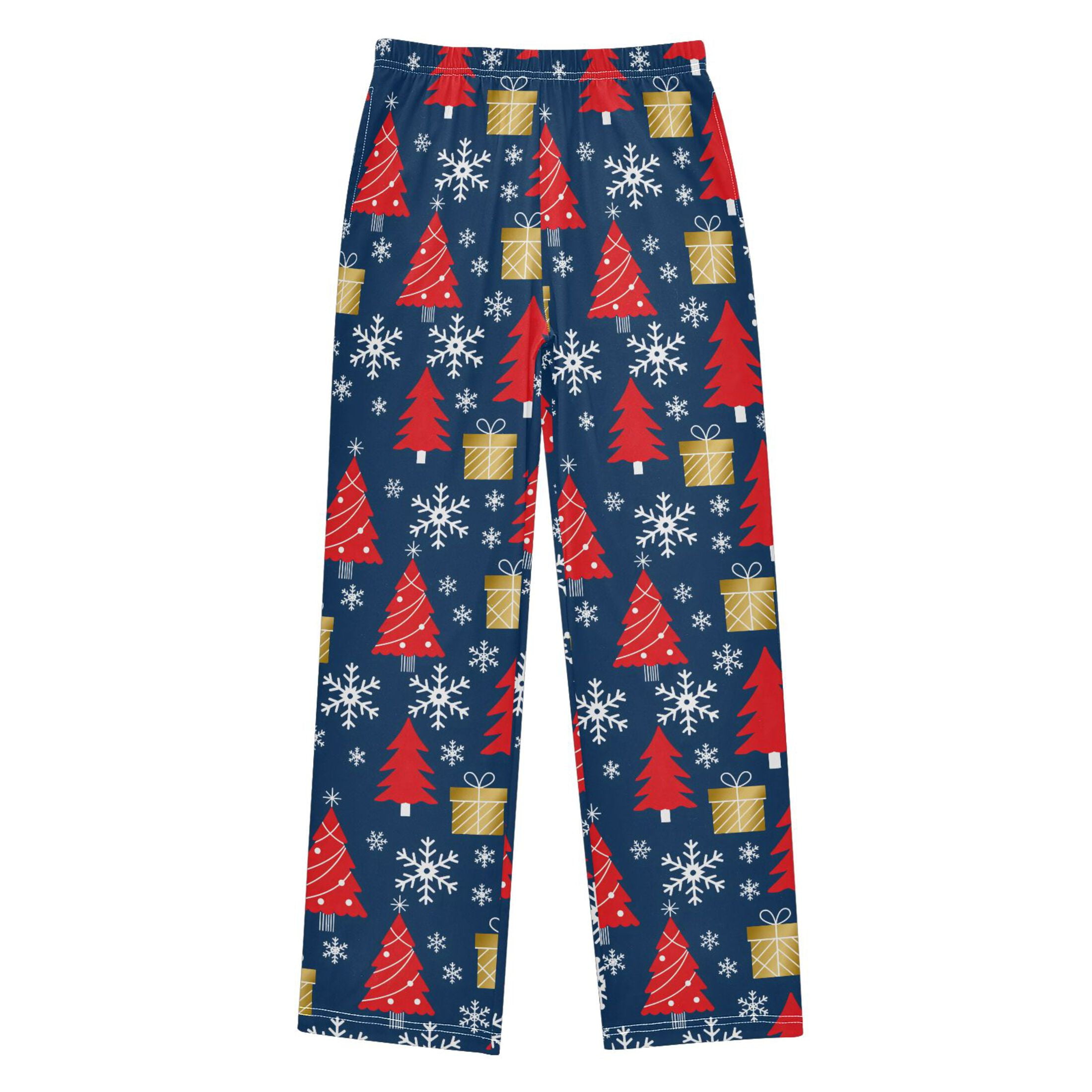 joogoo Christmas Tree Snowflakes Pajama Pants Pj Bottoms Sleepwear ...