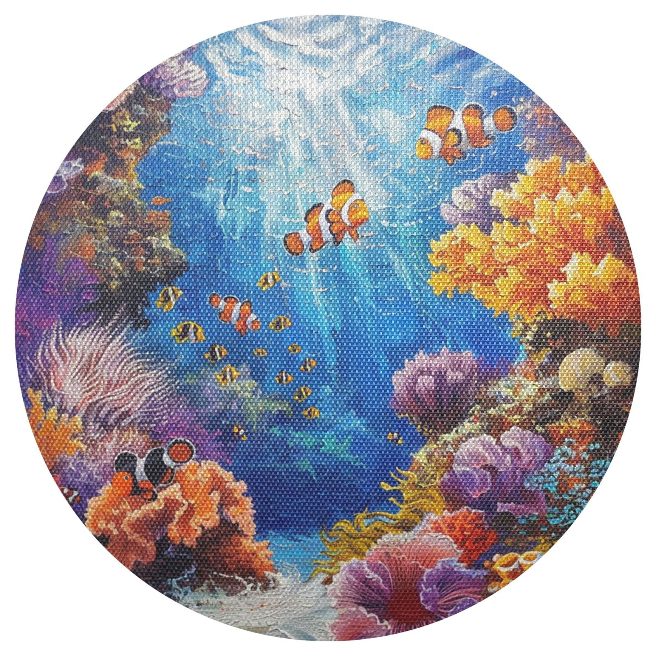 joogoo Clownfish Corals in Ocean Round Plate Mats for Dining Table ...