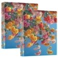 joogoo Colorful Beautiful Flowers Hardcover 3 Ring Binder 1.5" Round ...