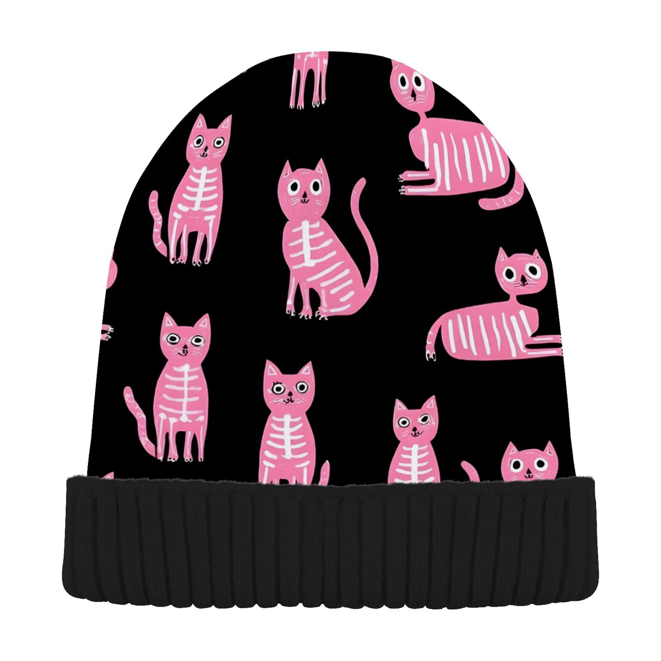 joogoo Cool Cats Bones Beanie Hats Cuffed Winter Warm Knit Thick ...