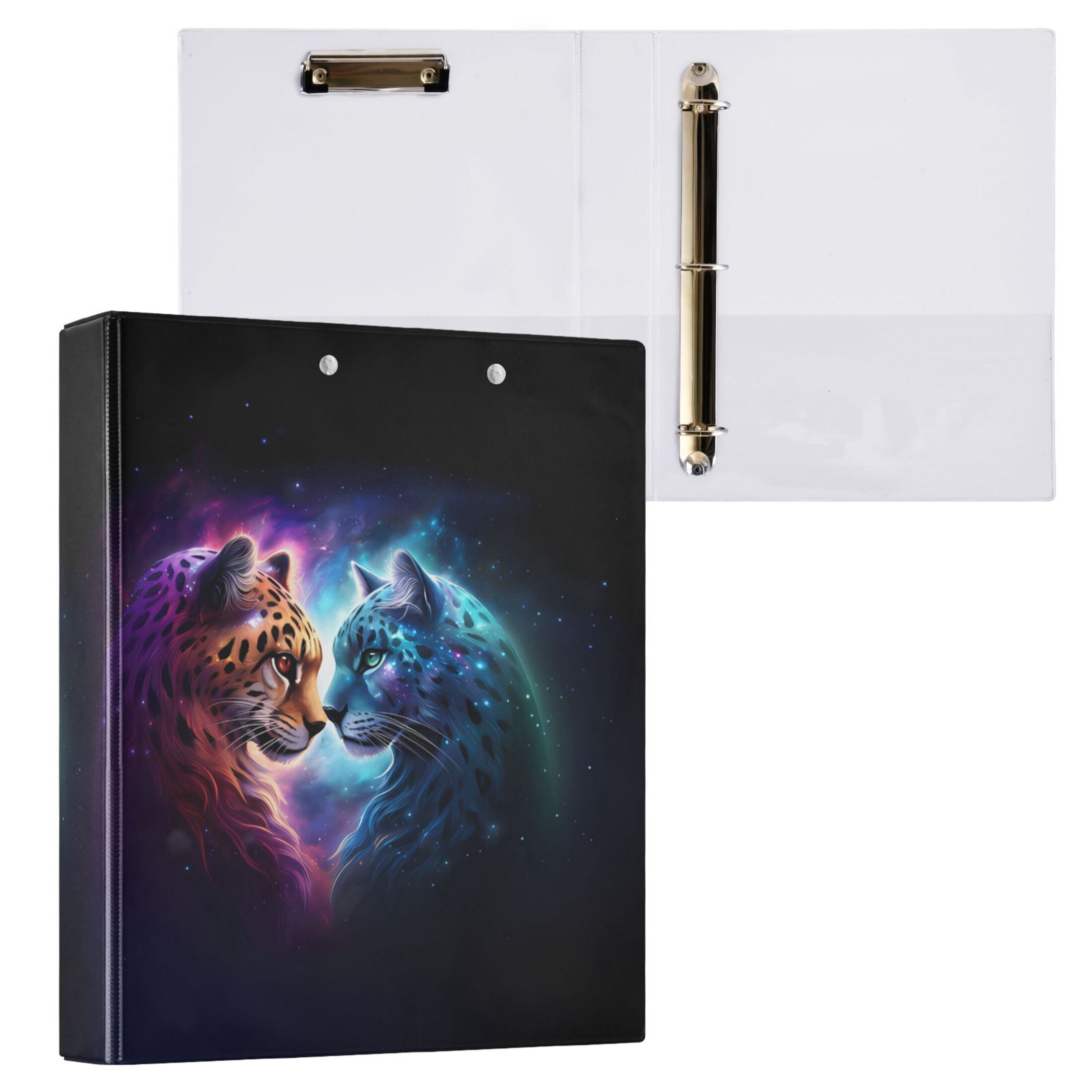 joogoo Cool Leopard Cheetah Hardcover 3 Ring Binder 1.5" Round Rings ...