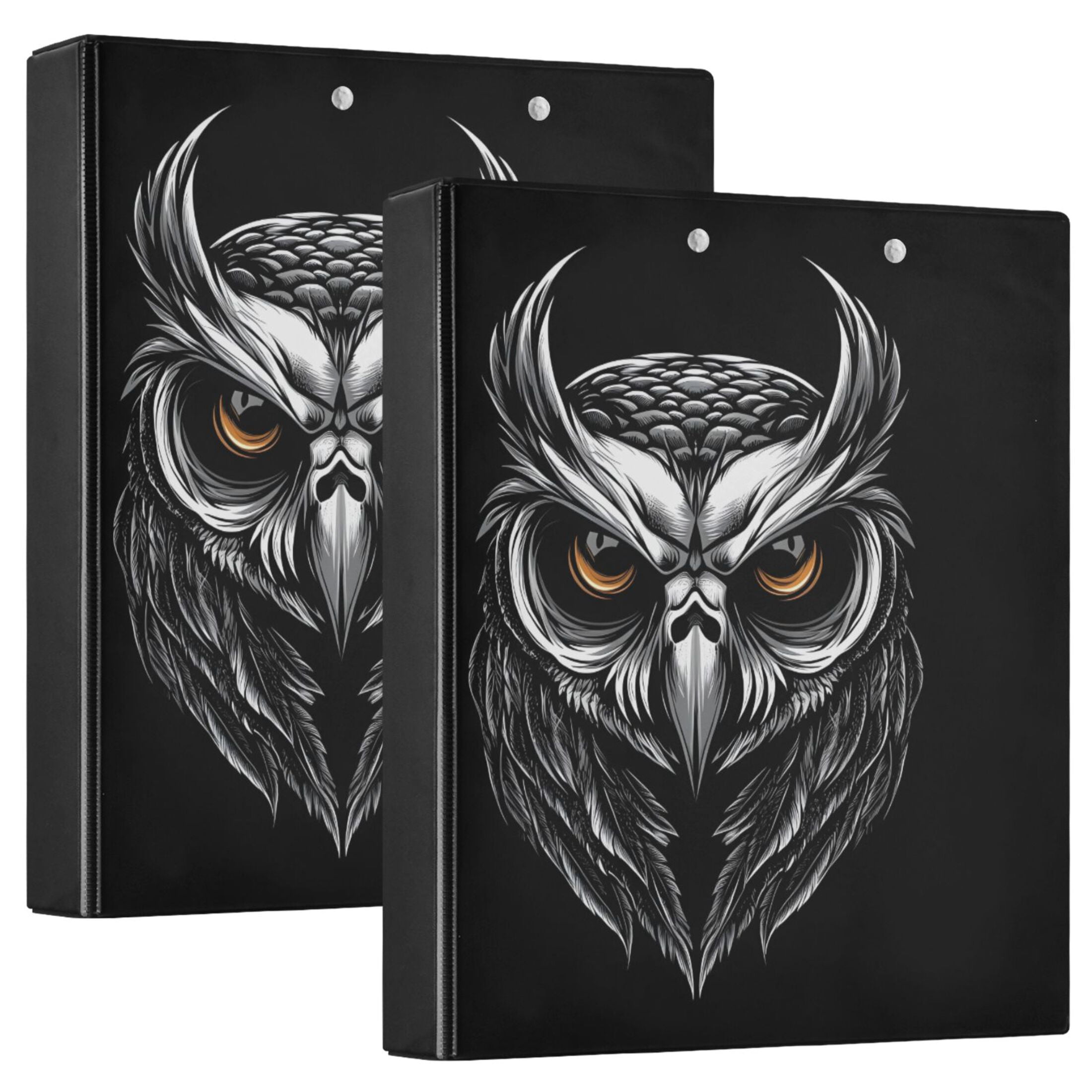 joogoo Cool Owl Hardcover 3 Ring Binder 1.5" Round Rings Interior ...