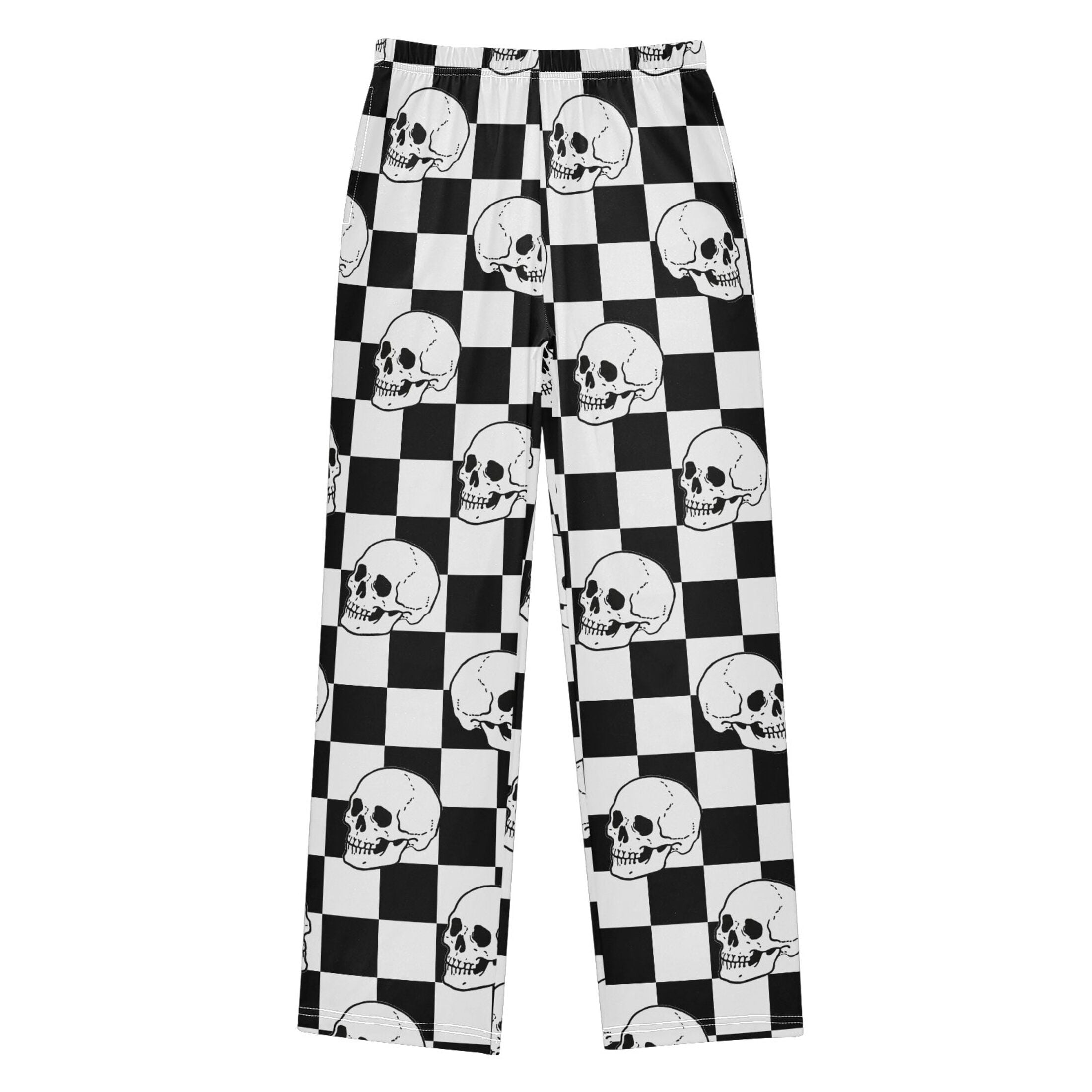 joogoo Cool Skulls on Checkered Pajama Pants Pj Bottoms Sleepwear ...