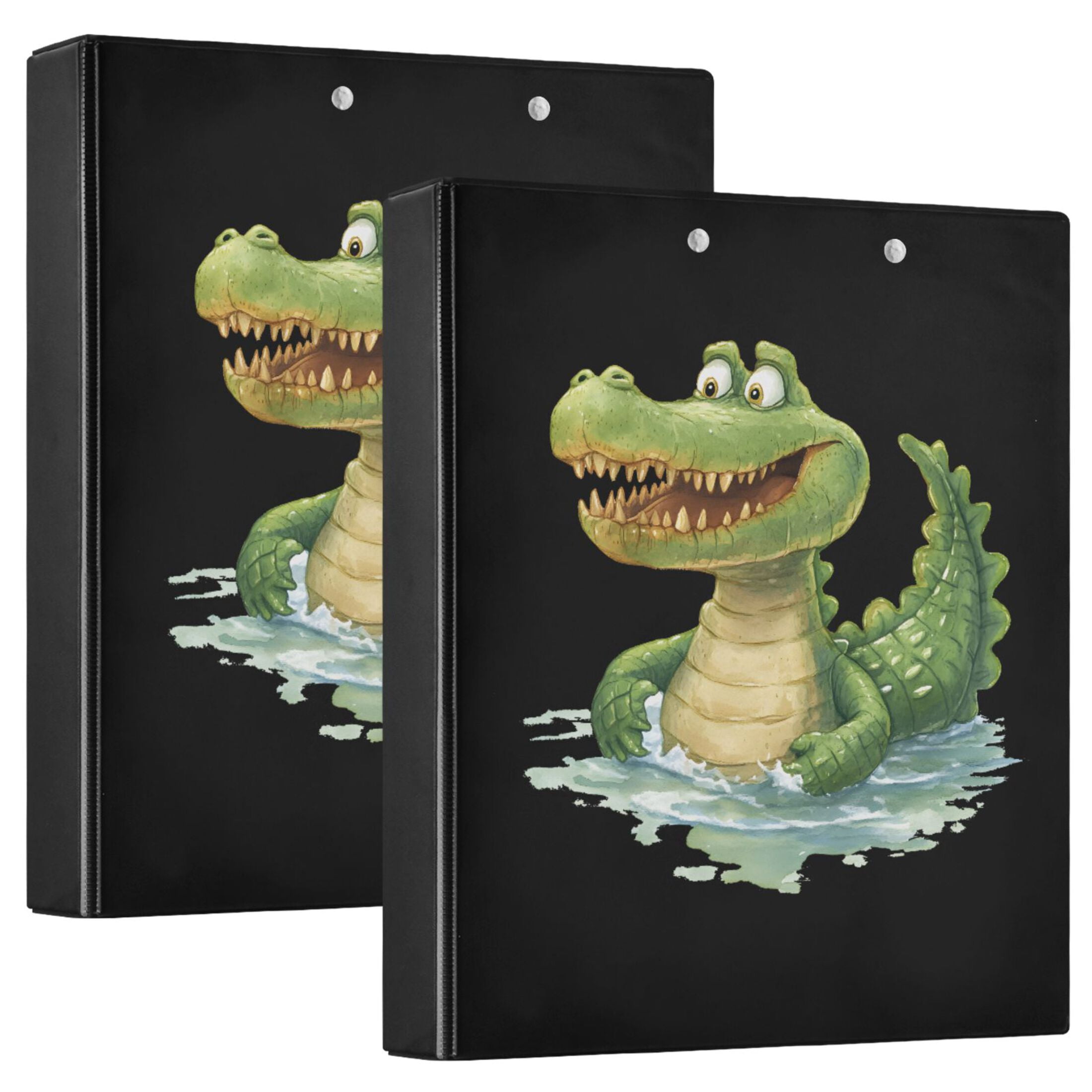 joogoo Crocodile Hardcover 3 Ring Binder 1.5" Round Rings Interior ...