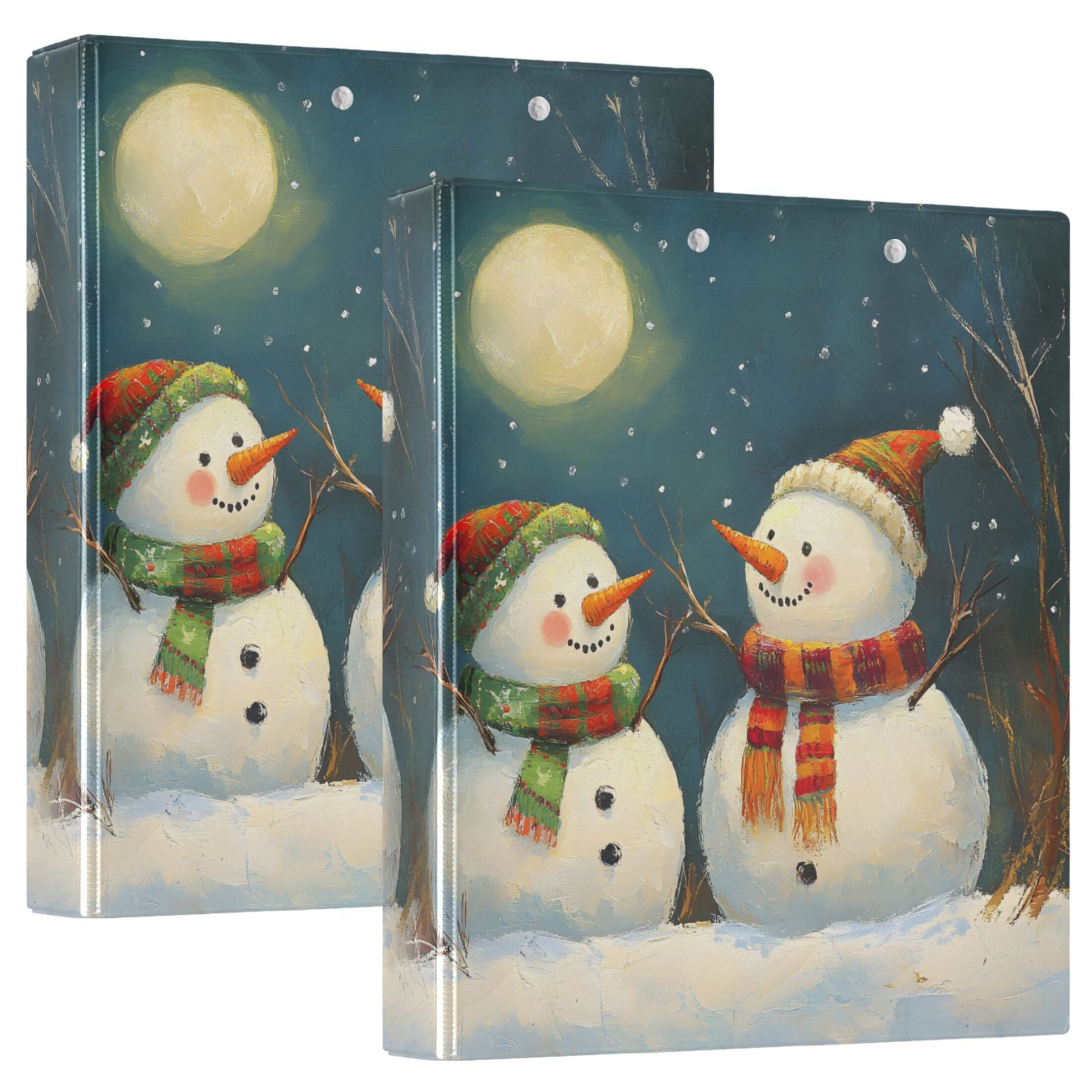 joogoo Cute Christmas Snowman in Winter Hardcover 3 Ring Binder 1.5 ...
