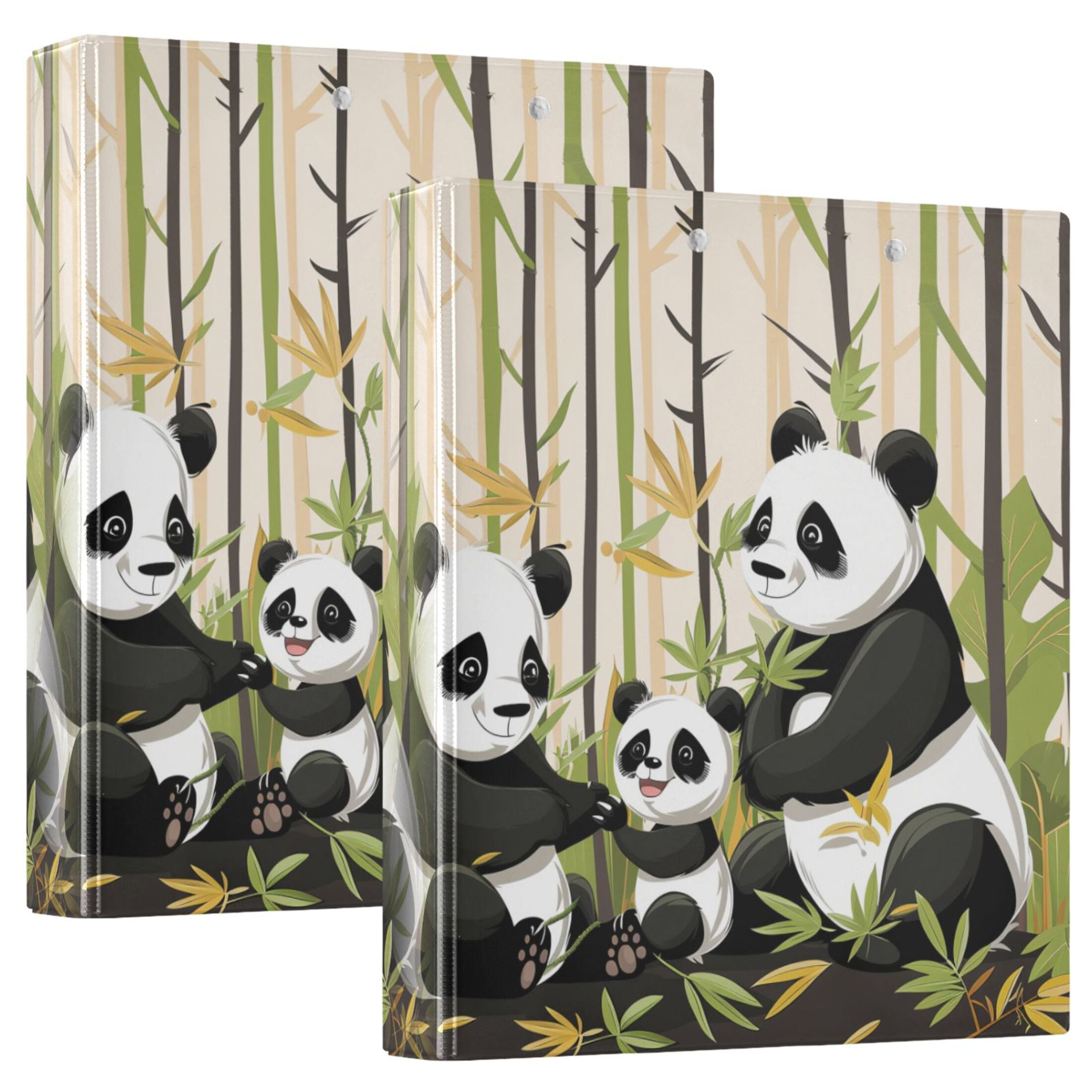 joogoo Cute Panda Family Hardcover 3 Ring Binder 1.5" Round Rings ...