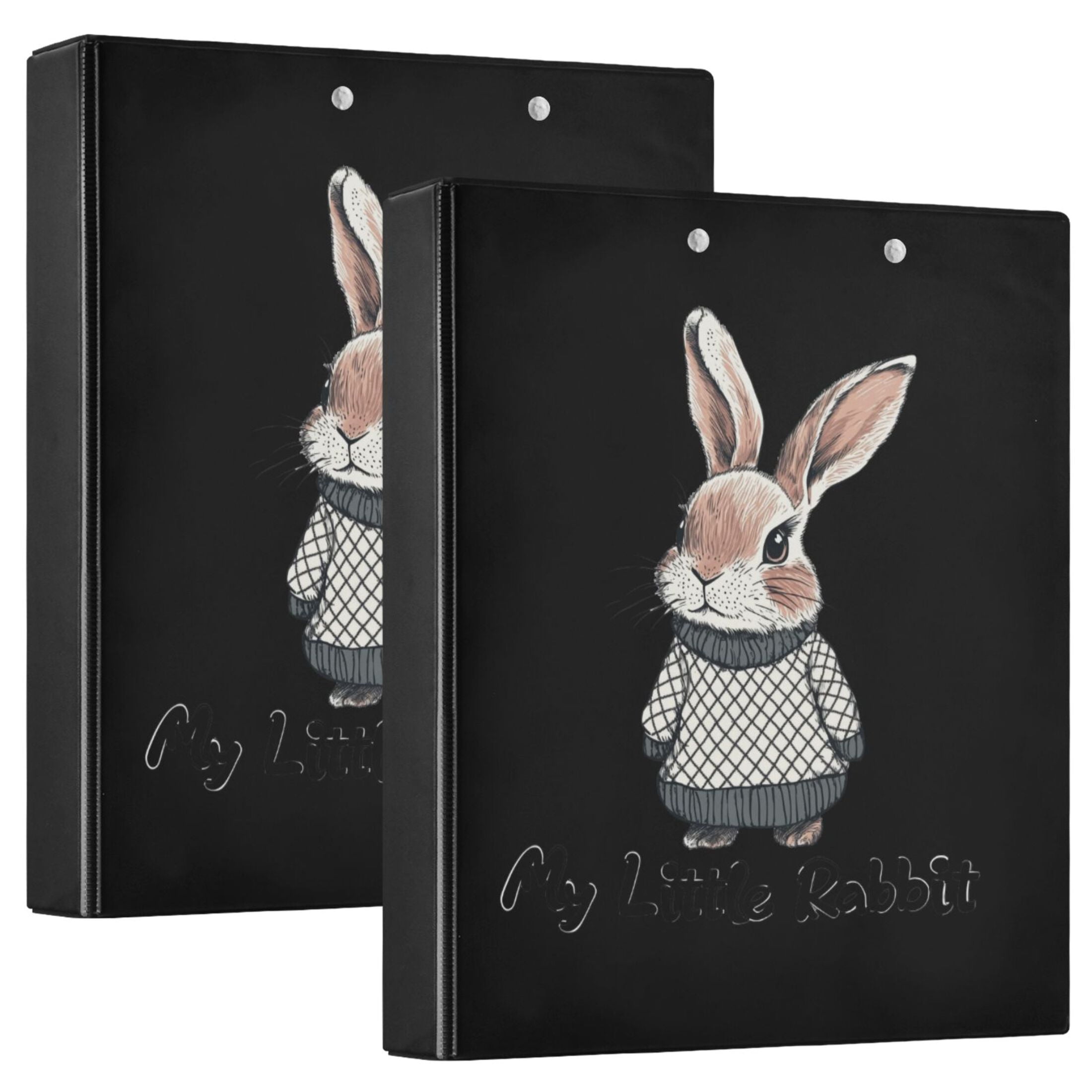 joogoo Cute Rabbit Boy Hardcover 3 Ring Binder 1.5" Round Rings ...