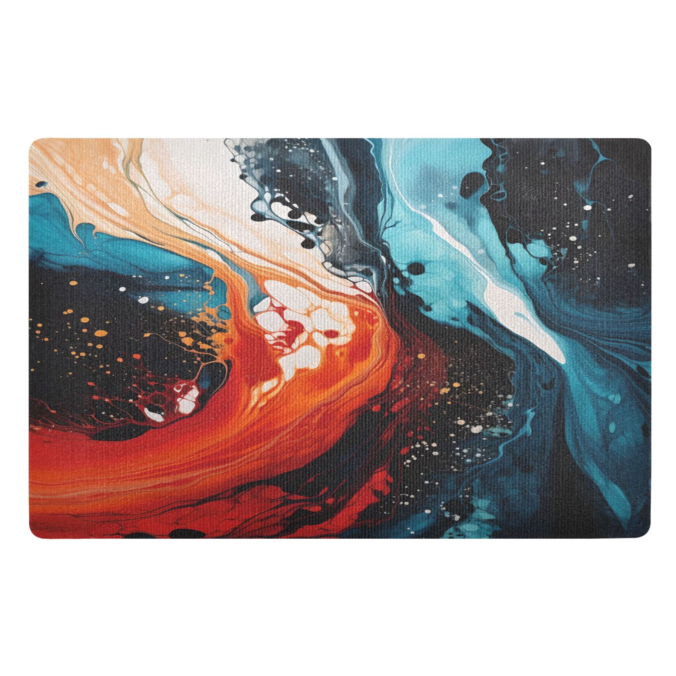 joogoo Door Mats Blue and Red Marble Outdoor Indoor Entrance Low ...