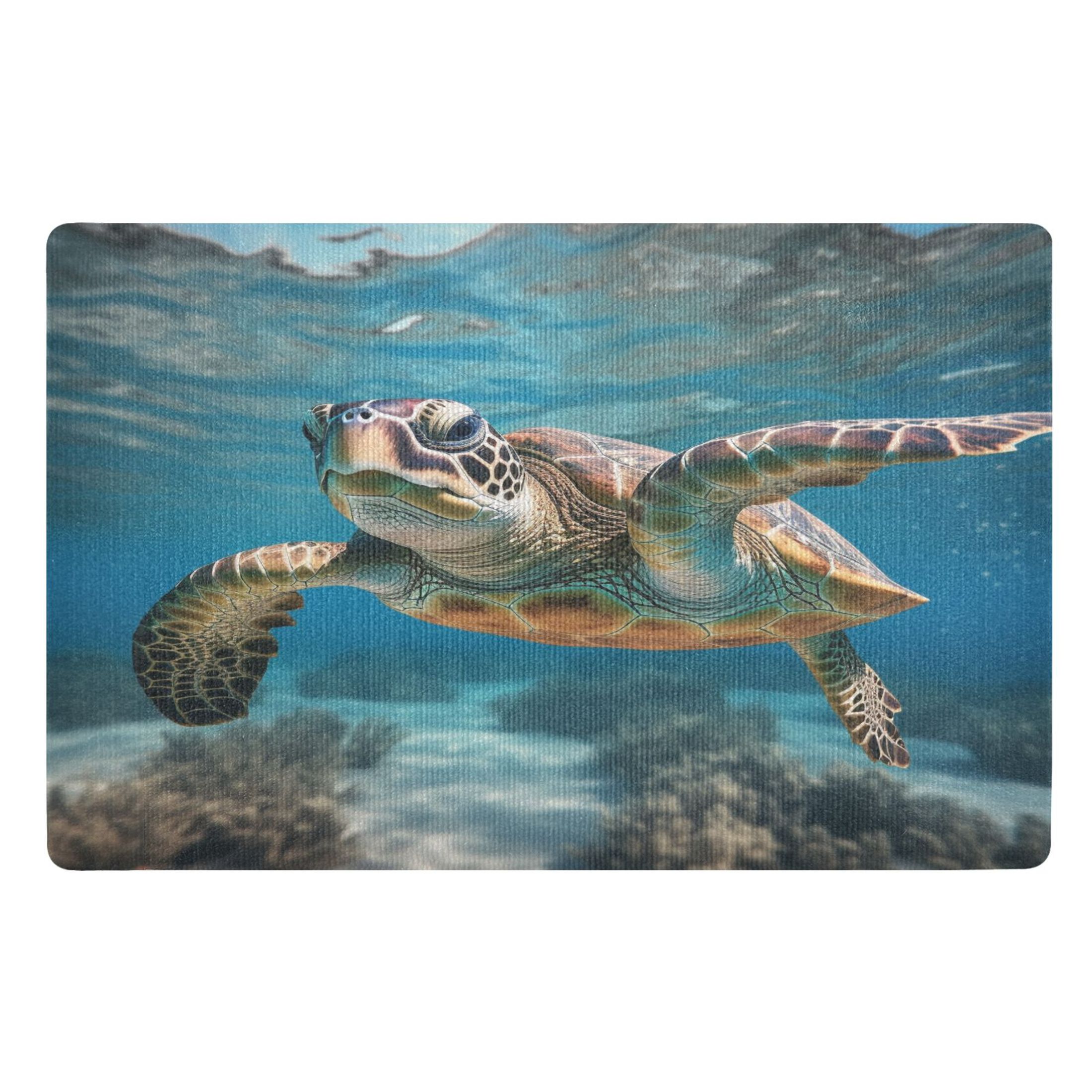 joogoo Door Mats Turtle under Sea Outdoor Indoor Entrance Low Profile ...