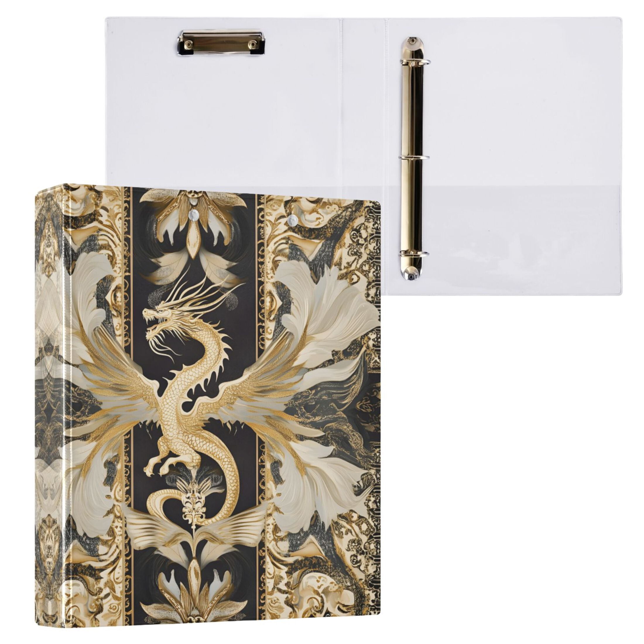 joogoo Dragon Mandala Hardcover 3 Ring Binder 1.5" Round Rings Interior ...