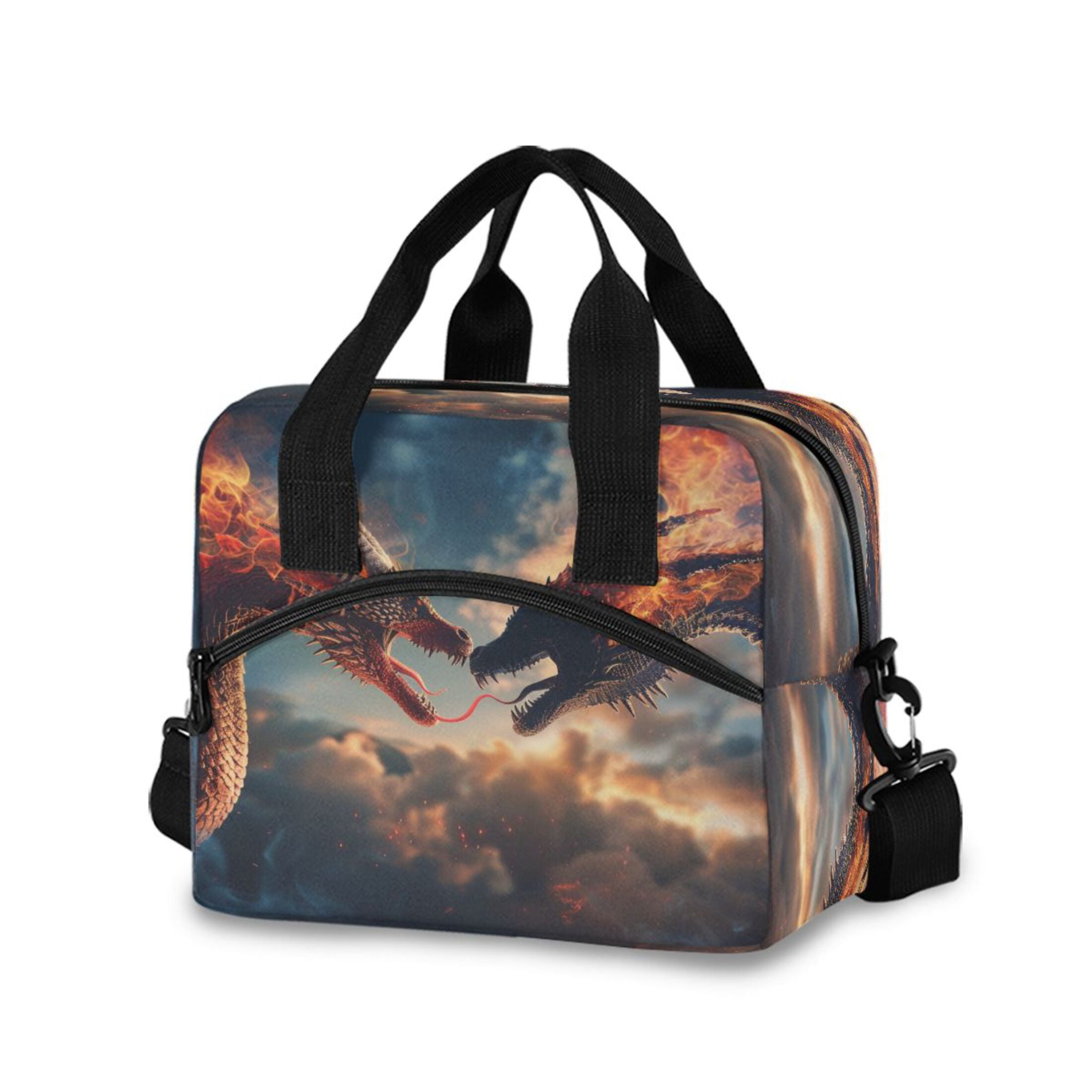 joogoo Dragons Fire in Sky Insulated Lunch Bags Reusable Cooler Box ...