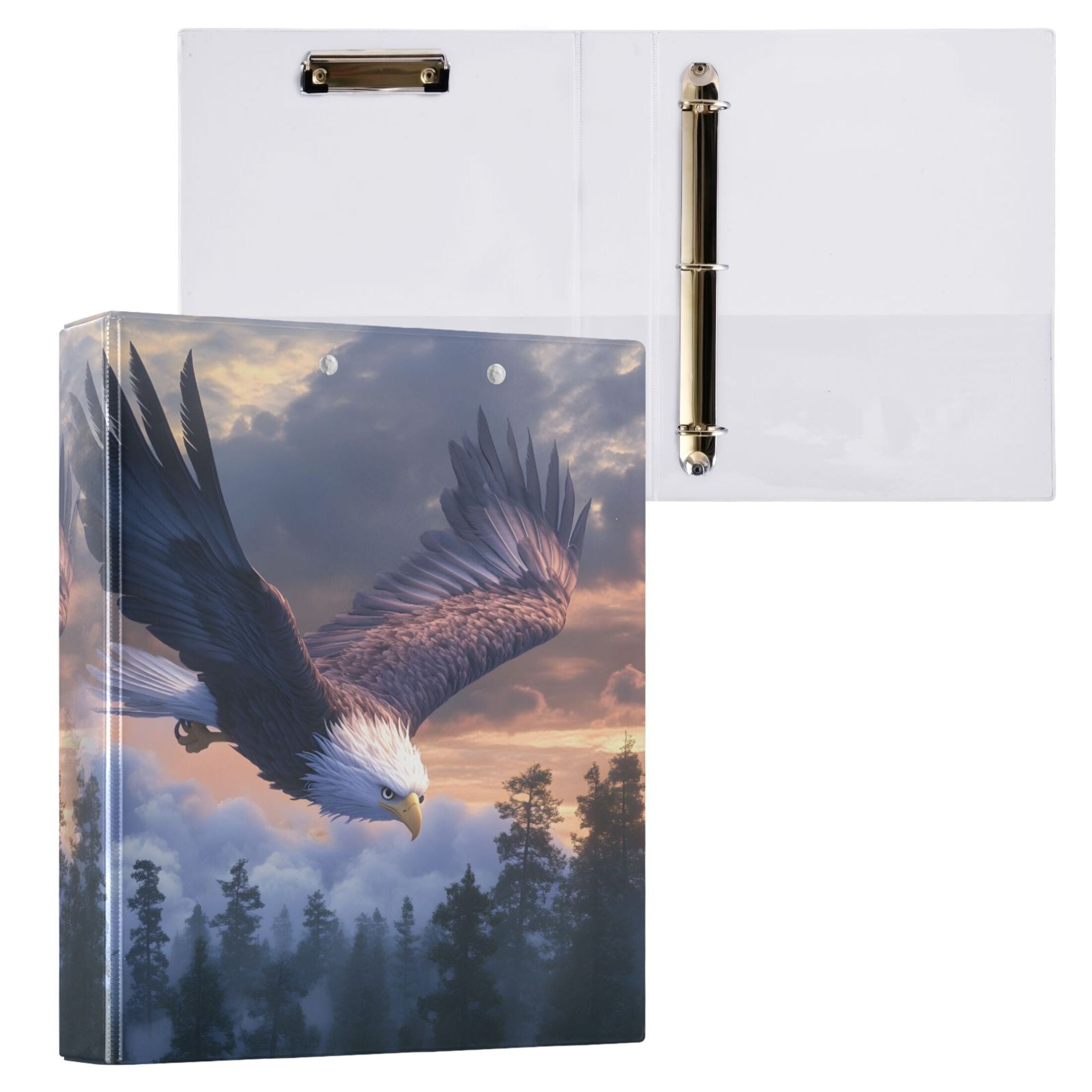 joogoo Eagle Flying Scene Hardcover 3 Ring Binder 1.5" Round Rings ...