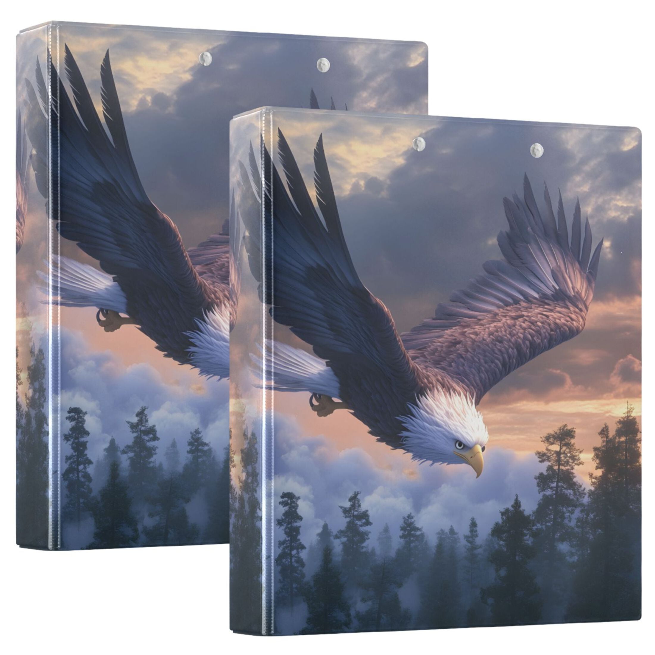 joogoo Eagle Flying Scene Hardcover 3 Ring Binder 1.5" Round Rings ...