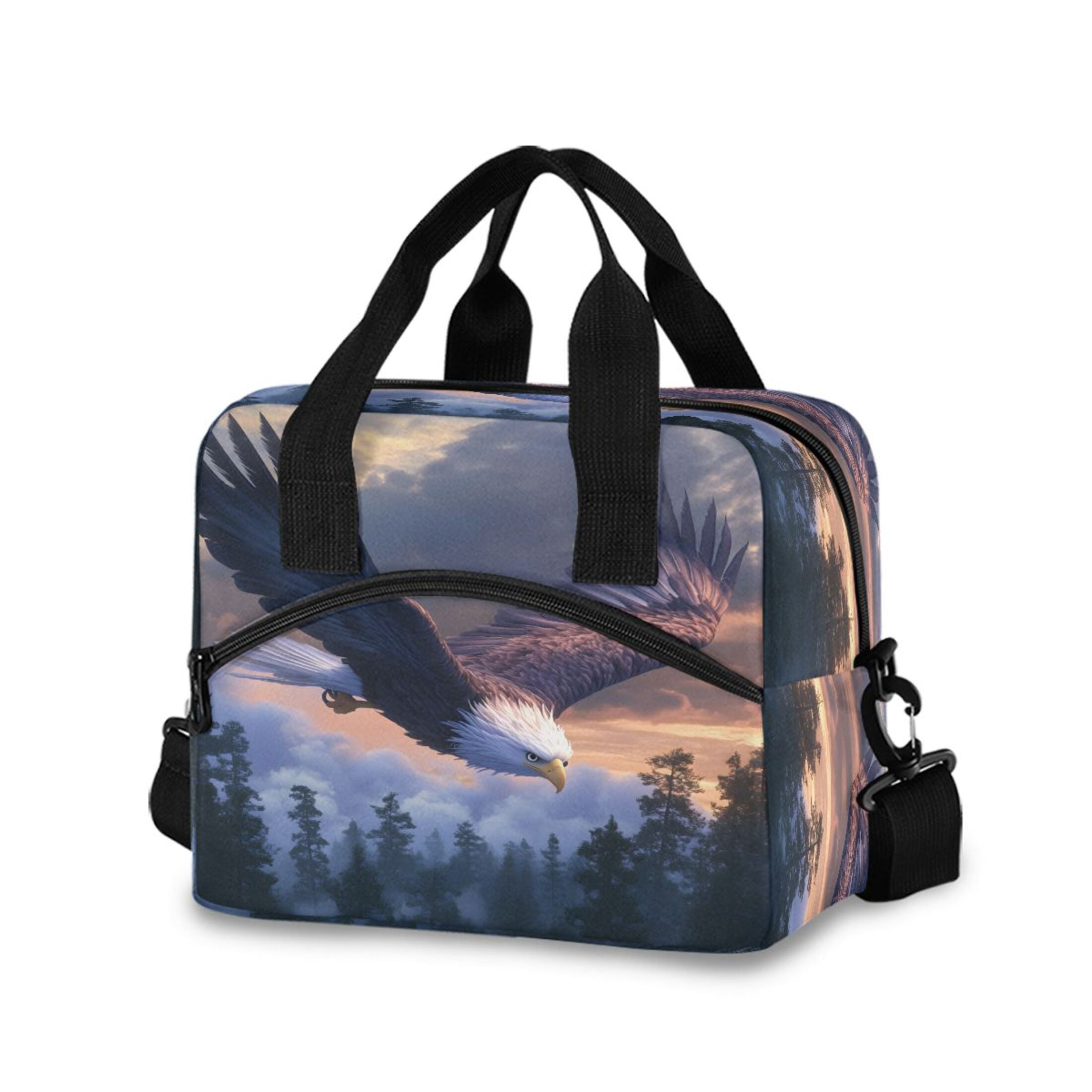 joogoo Eagle Flying Scene Insulated Lunch Bags Reusable Cooler Box with ...