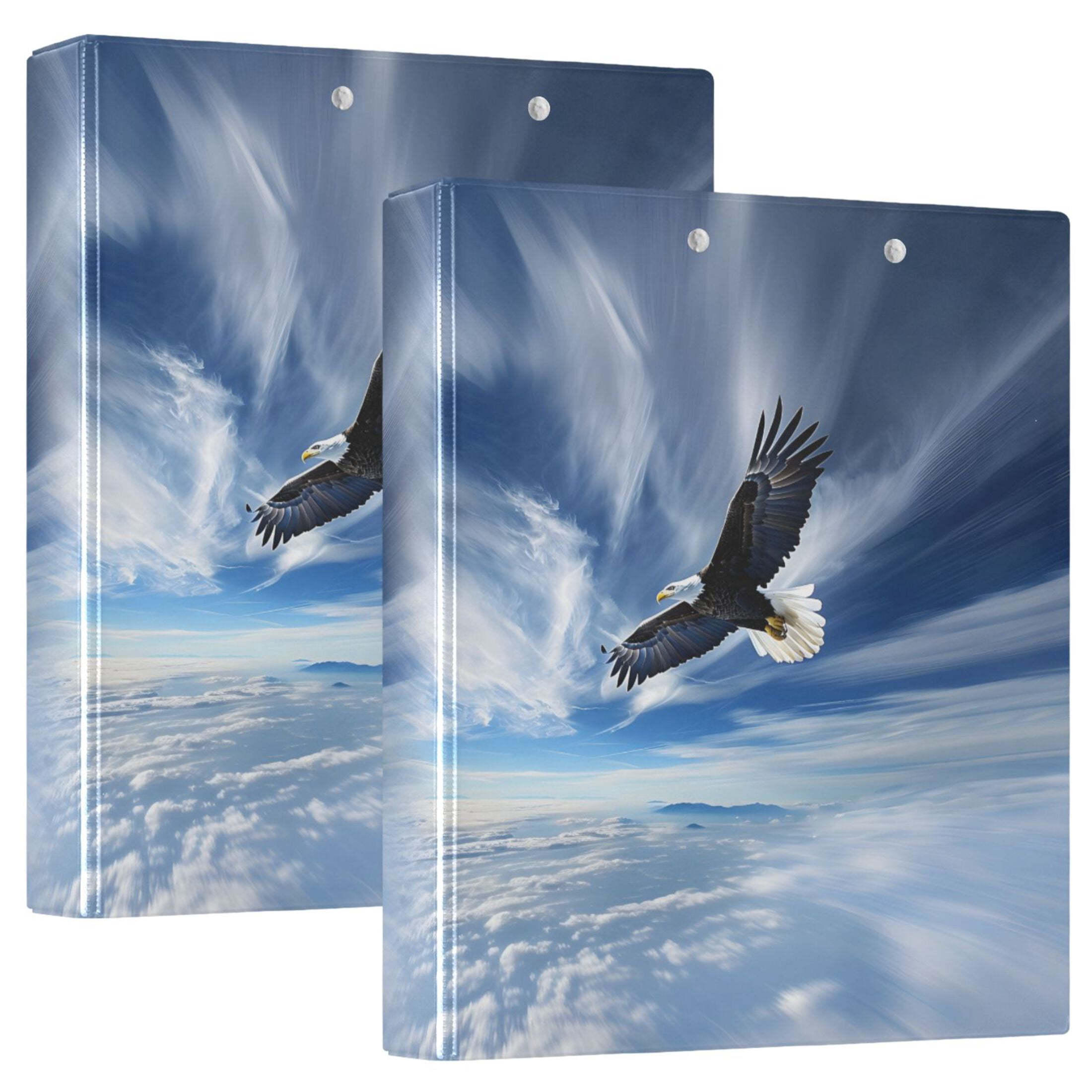 joogoo Eagle Flying in Blue Sky Hardcover 3 Ring Binder 1.5" Round ...