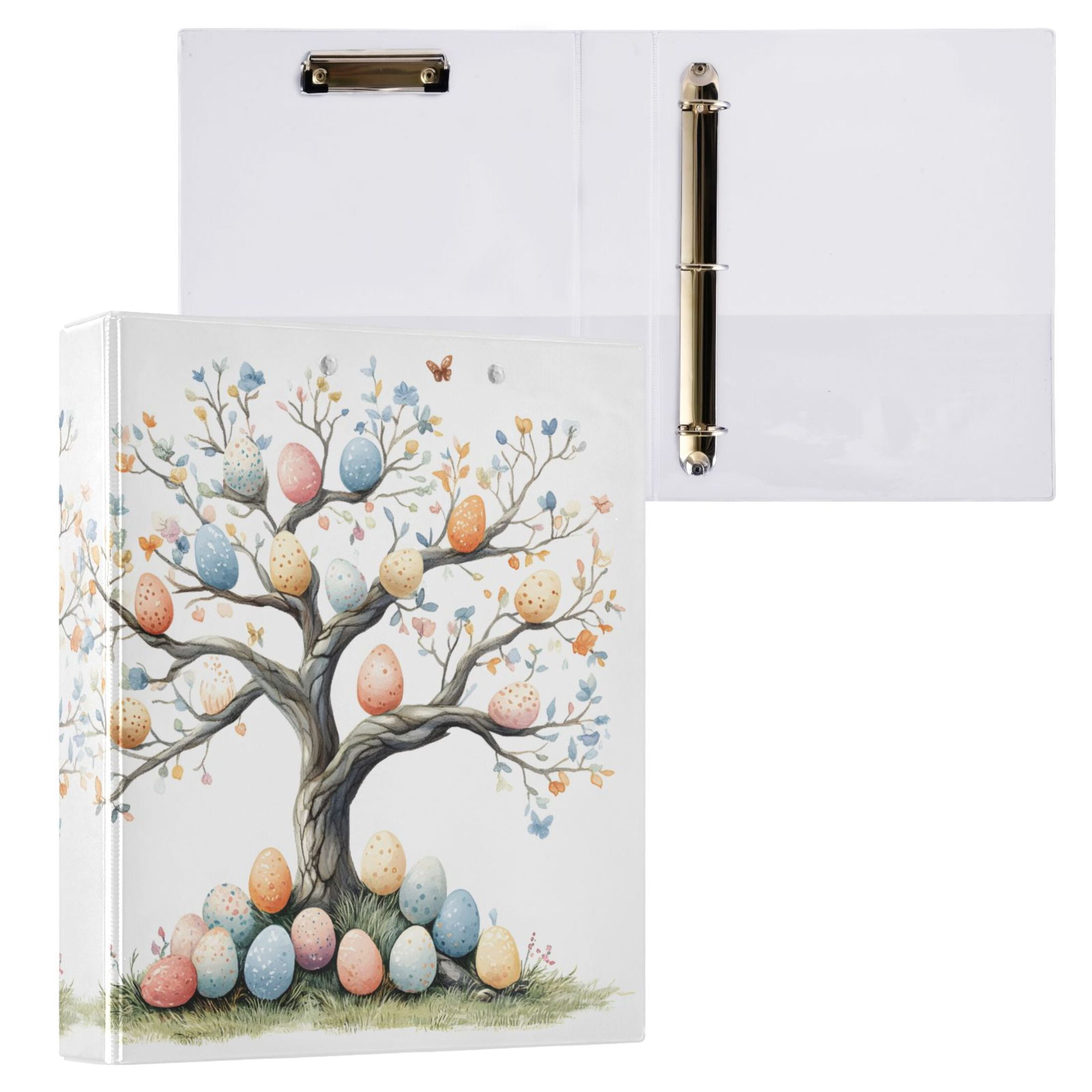 joogoo Easter Eggs Tree Hardcover 3 Ring Binder 1.5" Round Rings ...