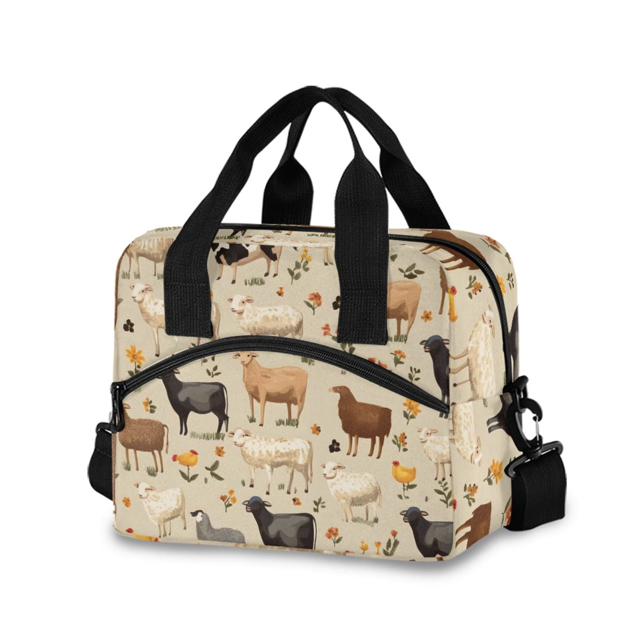 joogoo Farm Animals Sheeps Insulated Lunch Bags Reusable Cooler Box ...