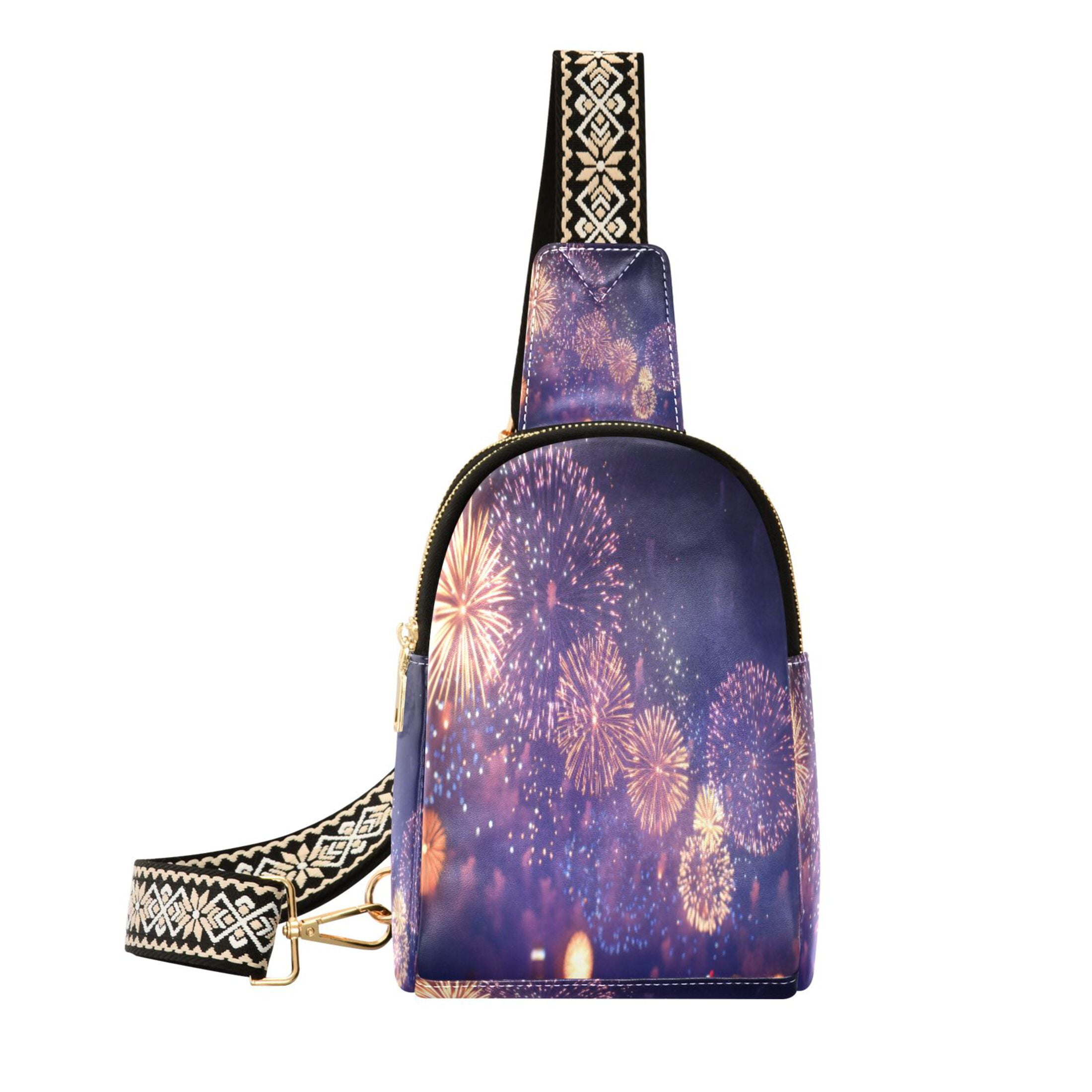 joogoo Fireworks Blooming Scene Sling Backpack Crossbody Shoulder Bags ...