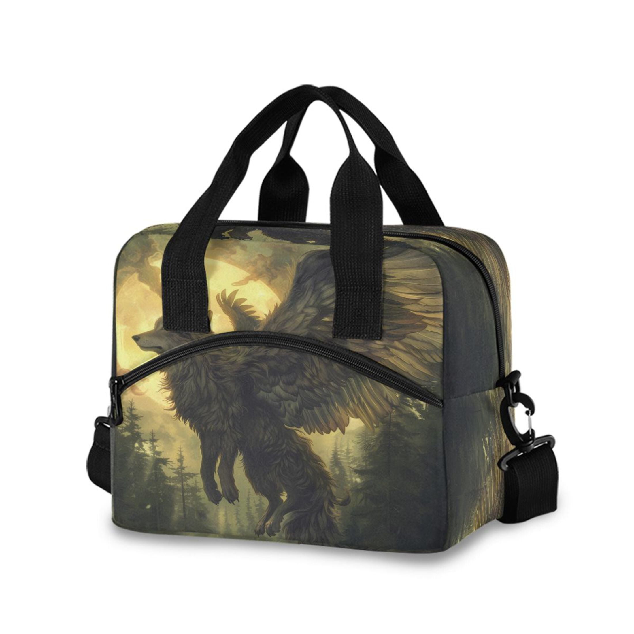 joogoo Flying Wolf with Moon Insulated Lunch Bags Reusable Cooler Box ...