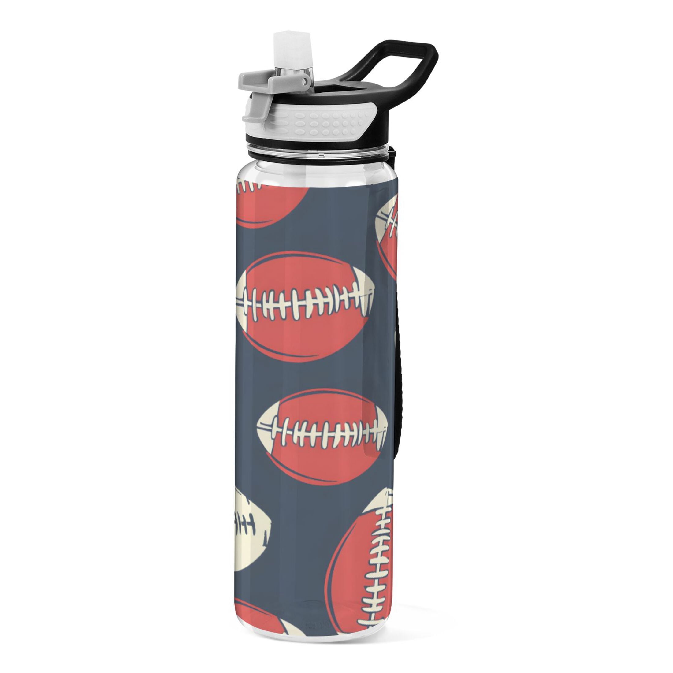 joogoo Football Pattern Water Bottles with Straw Tritan Leakproof ...
