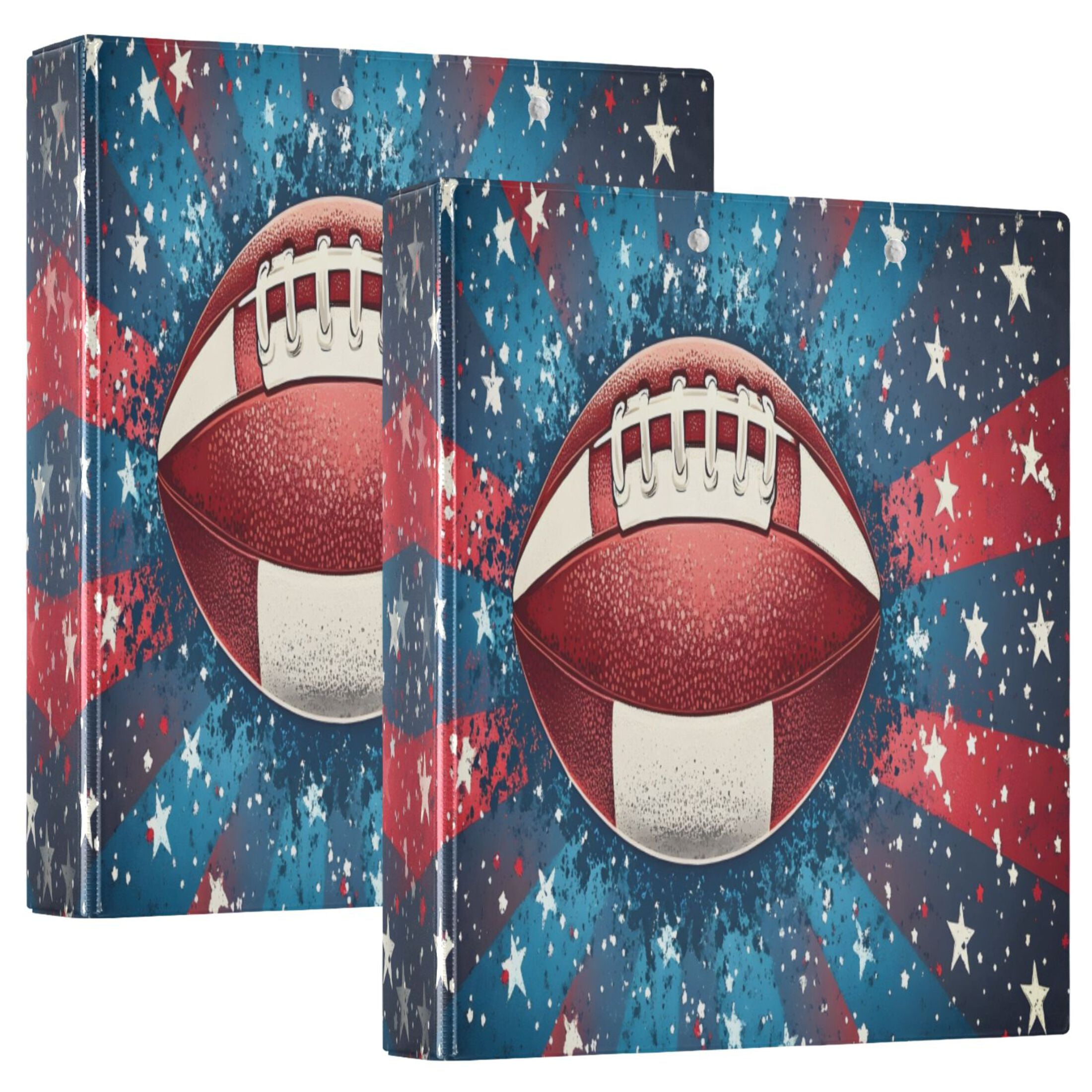 joogoo Football on Flag Hardcover 3 Ring Binder 1.5" Round Rings ...