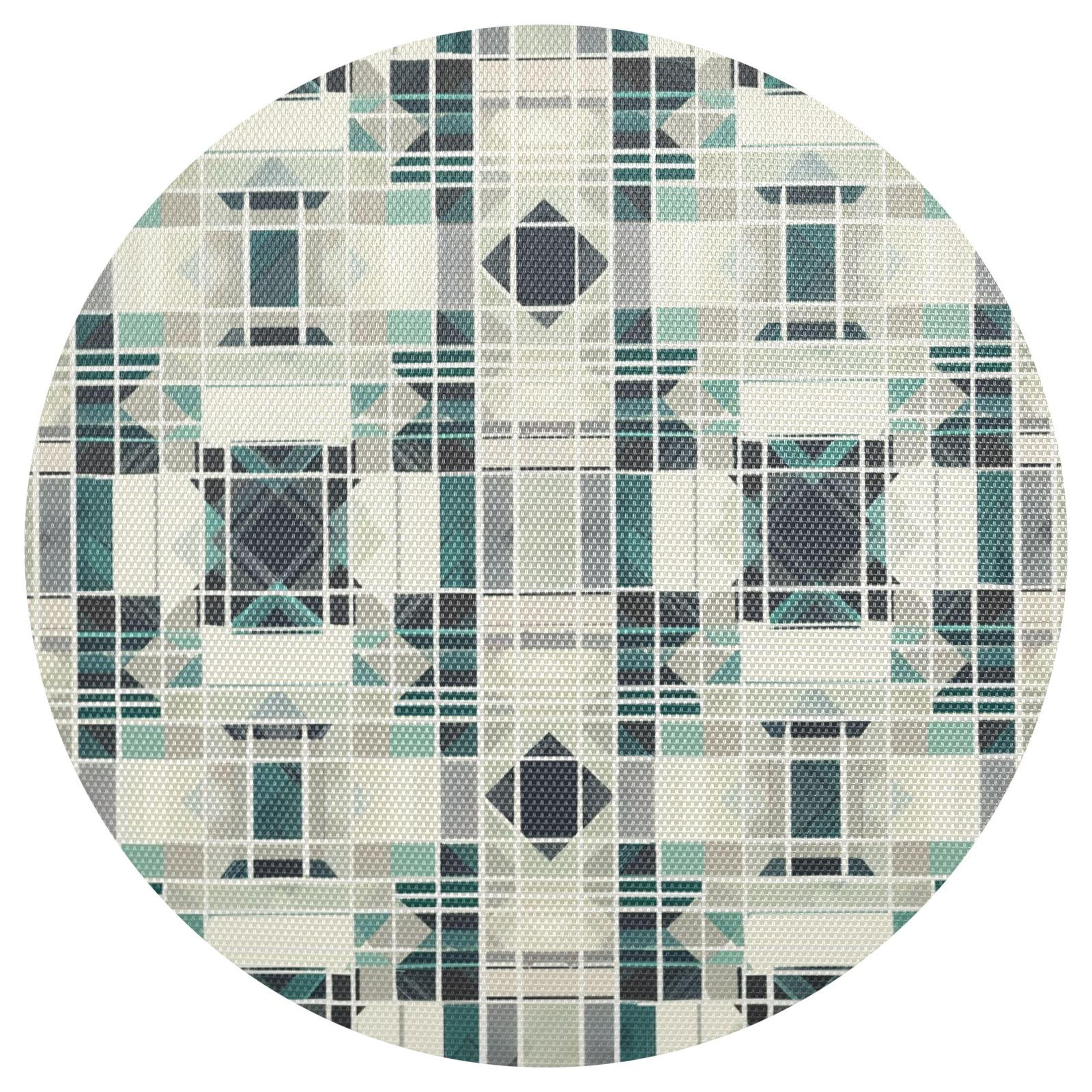 joogoo Geometric Checkered Plaid Round Plate Mats for Dining Table ...