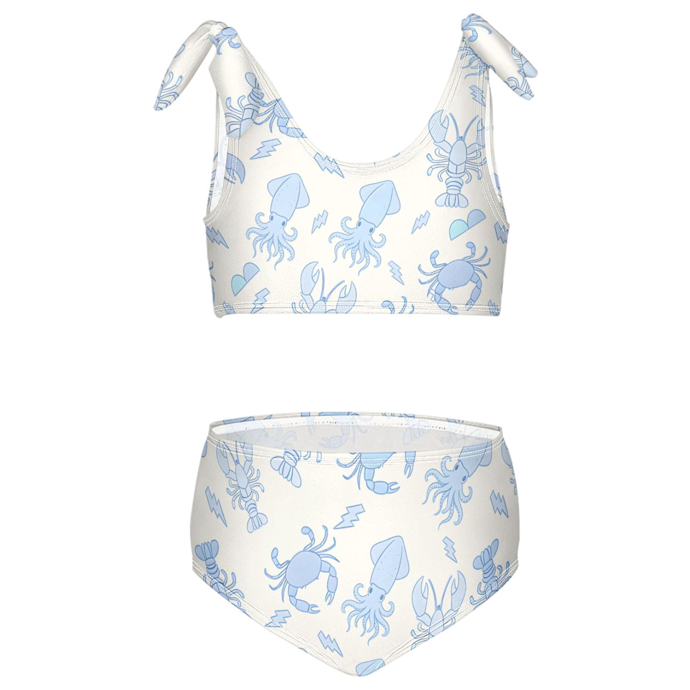 joogoo Girls 2 Piece Crab Lobster Octopus Print Swimsuit Set Kids with ...