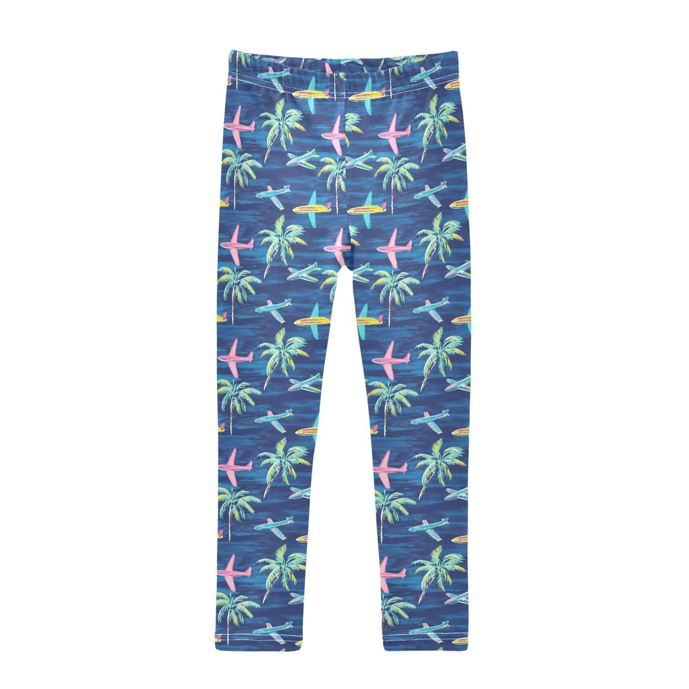 joogoo Girls' Leggings Airplanes Palm Trees Yoga Pants 4T - Walmart.com