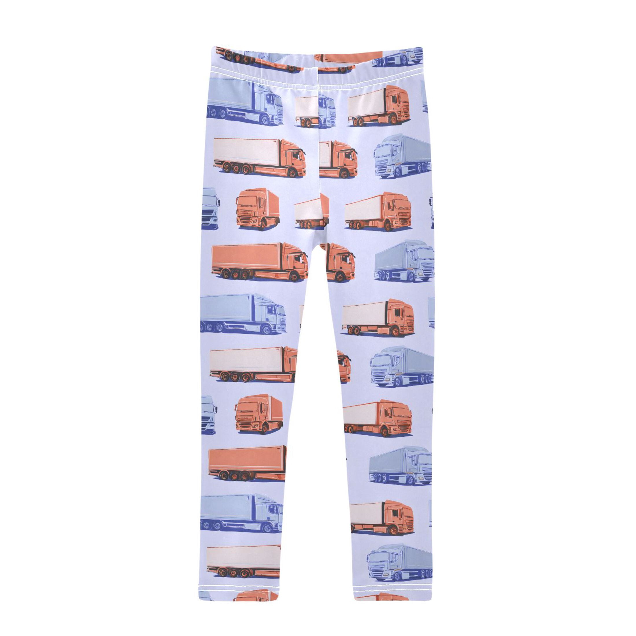 joogoo Girls' Leggings Cartoon Trucks Vehicle-t7 Yoga Pants 7-8T ...